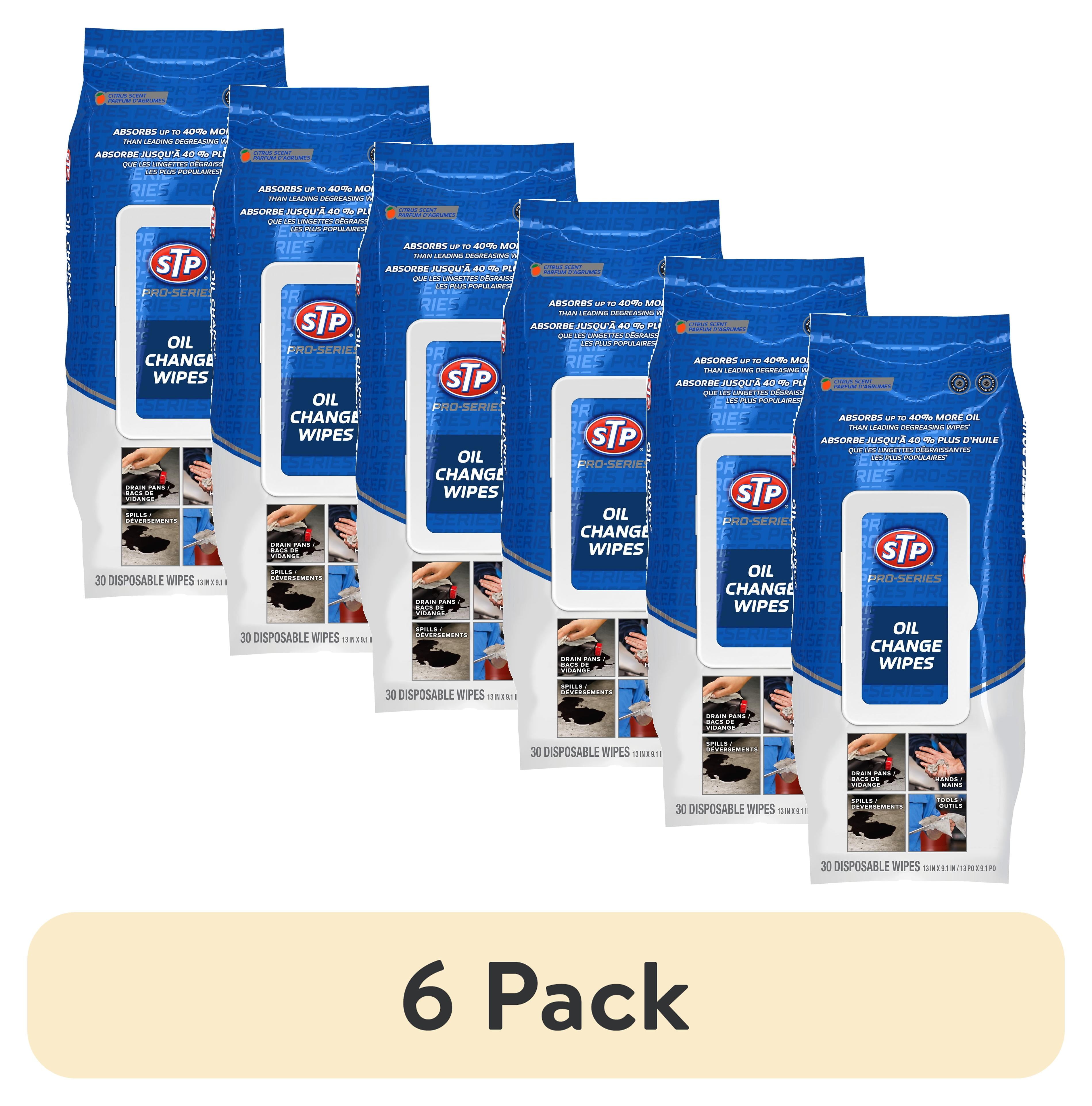 (6 pack) STP Pro-Series Oil Change Wipes, 30 Ct - Oil Spill Cleanup ...