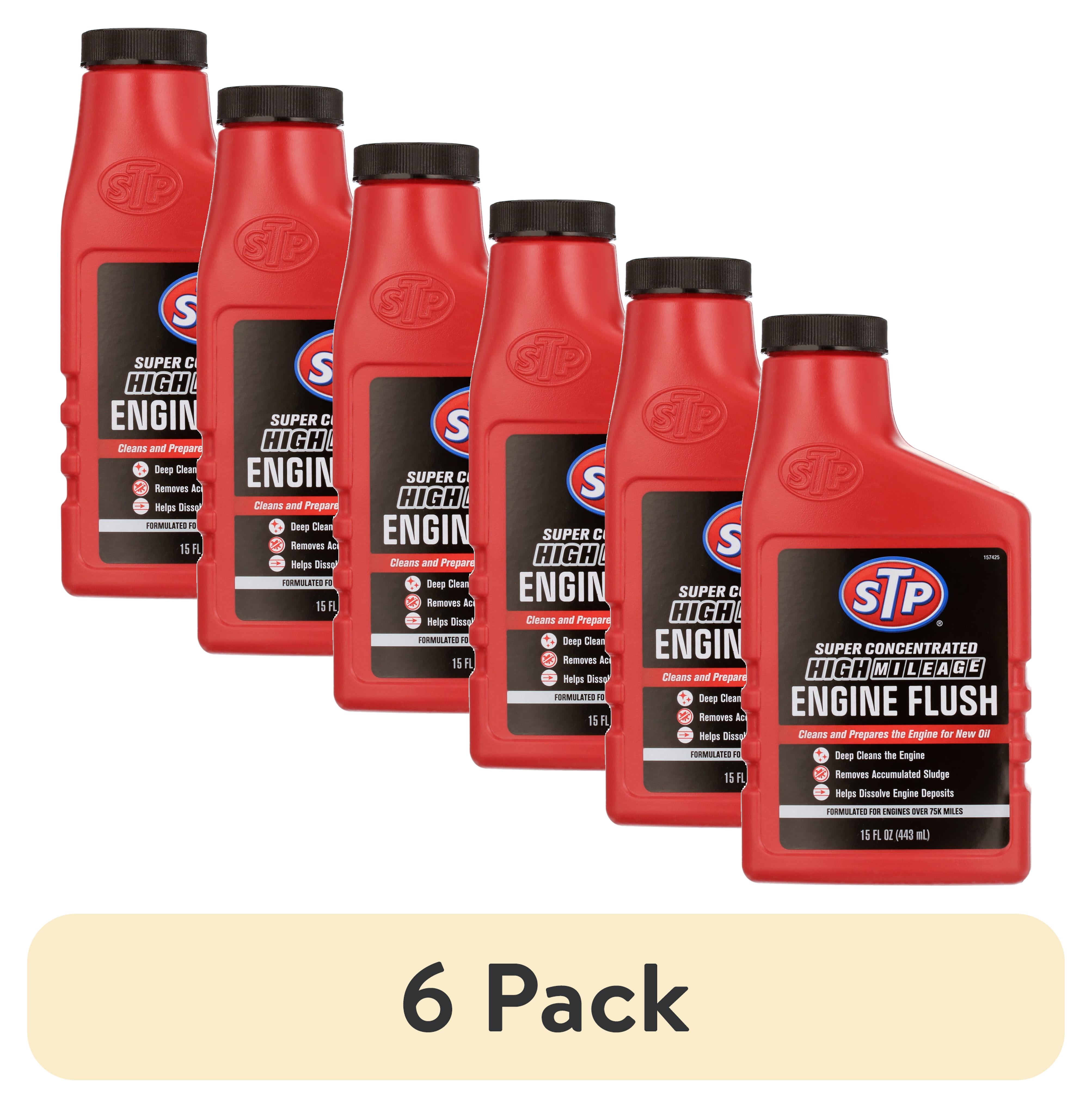 (6 pack) STP Super Concentrated High Mileage Engine Flush (15 fl. oz ...