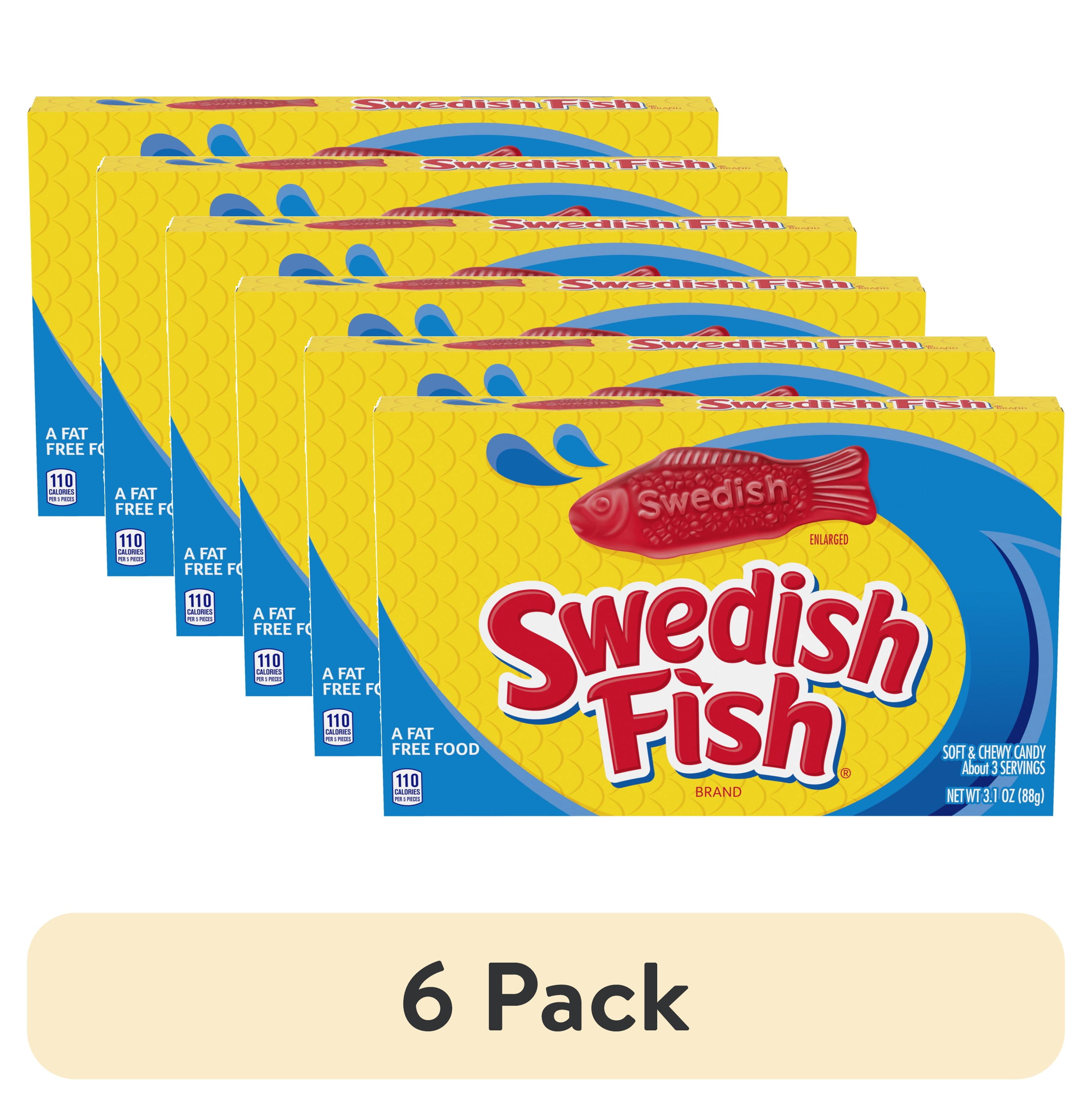 (6 pack) SWEDISH FISH Soft & Chewy Gummy Candy, 3.1 oz - Walmart.com