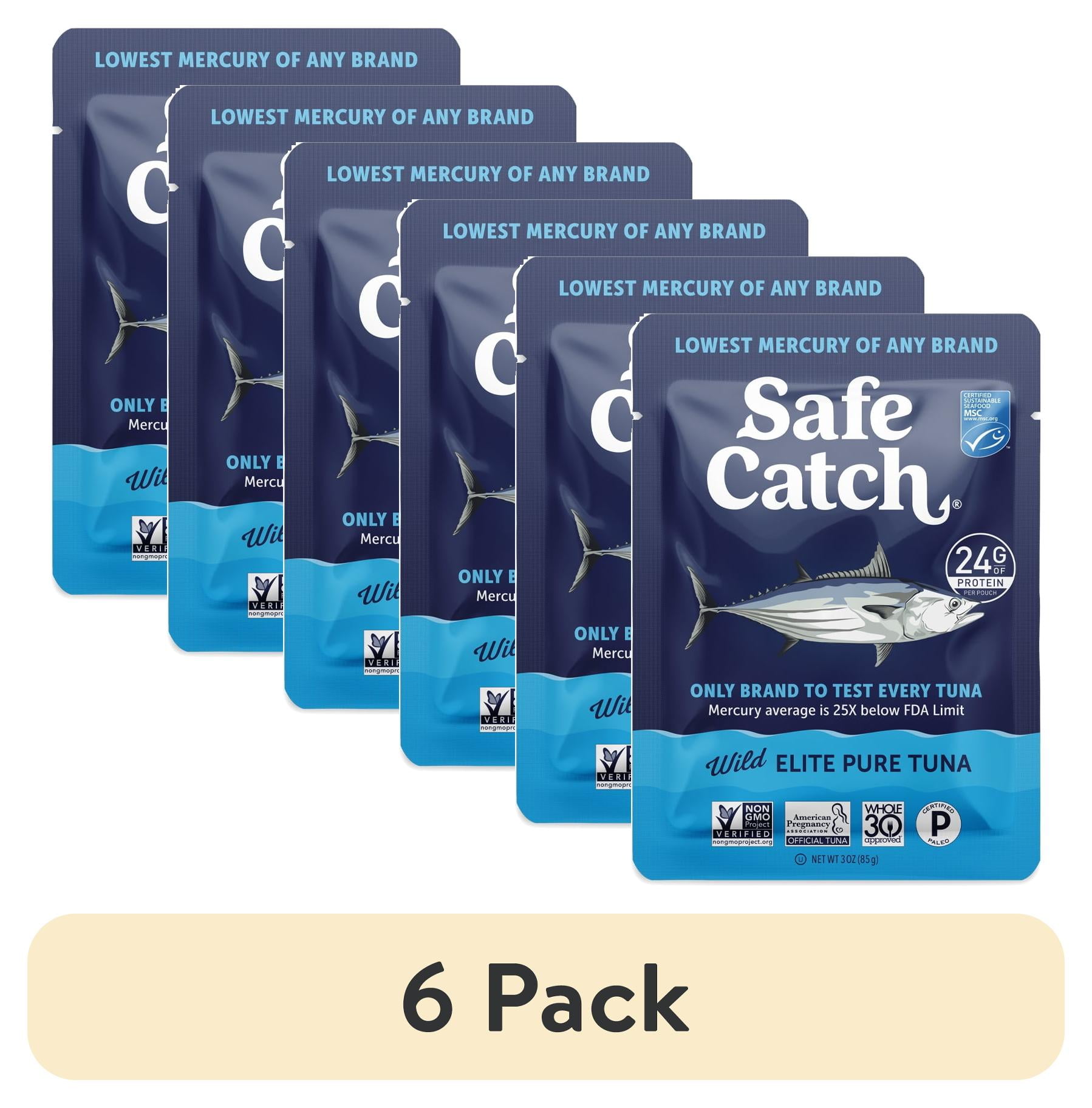 (6 pack) Safe Catch Elite Wild Pure Tuna, 3 oz Pouch – Mercury Tested ...