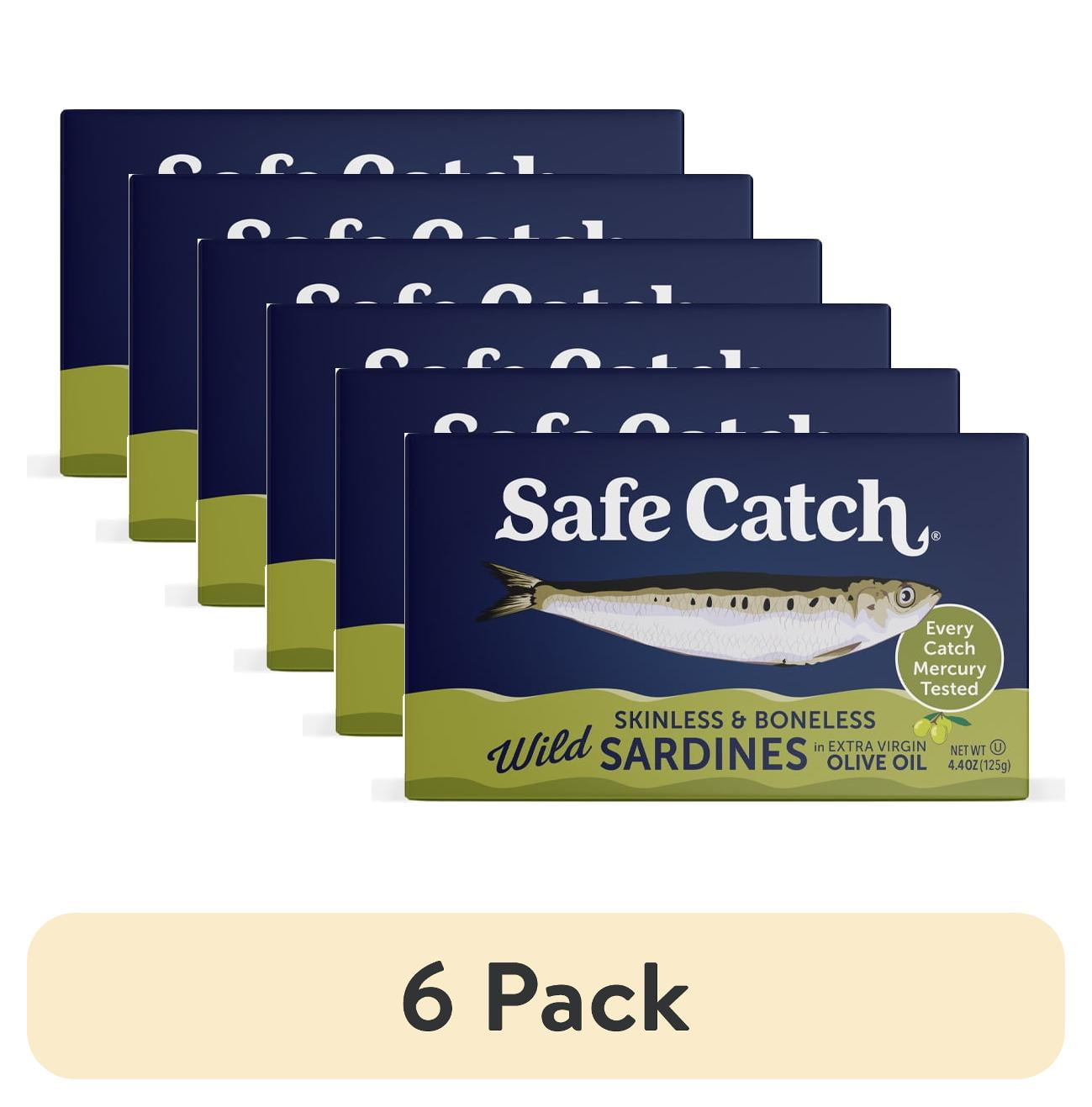 (6 pack) Safe Catch Wild Skinless & Boneless Sardines in Extra Virgin ...