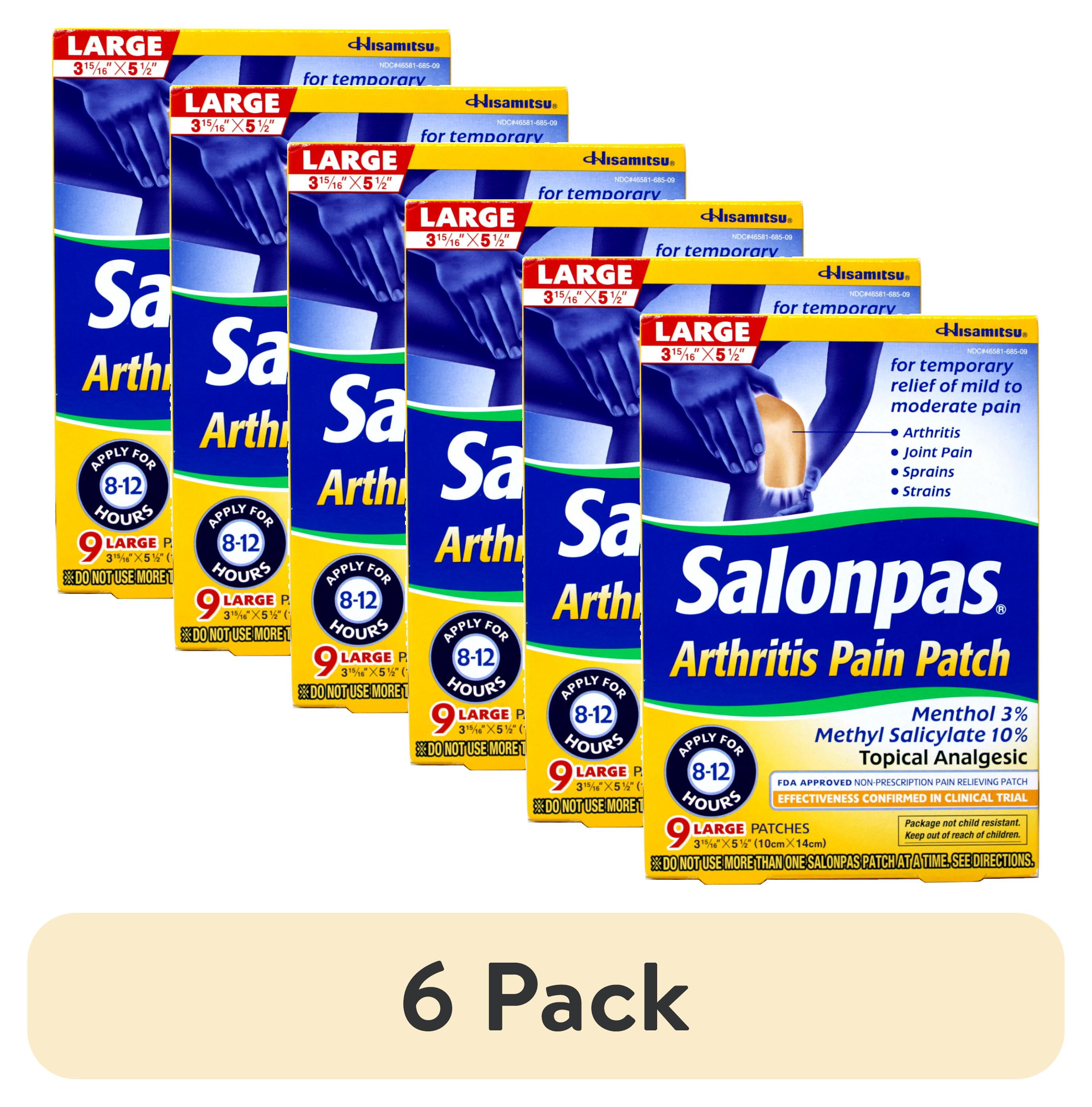 (6 pack) Salonpas Arthritis Pain Patch for Temporary Relief of Mild to ...