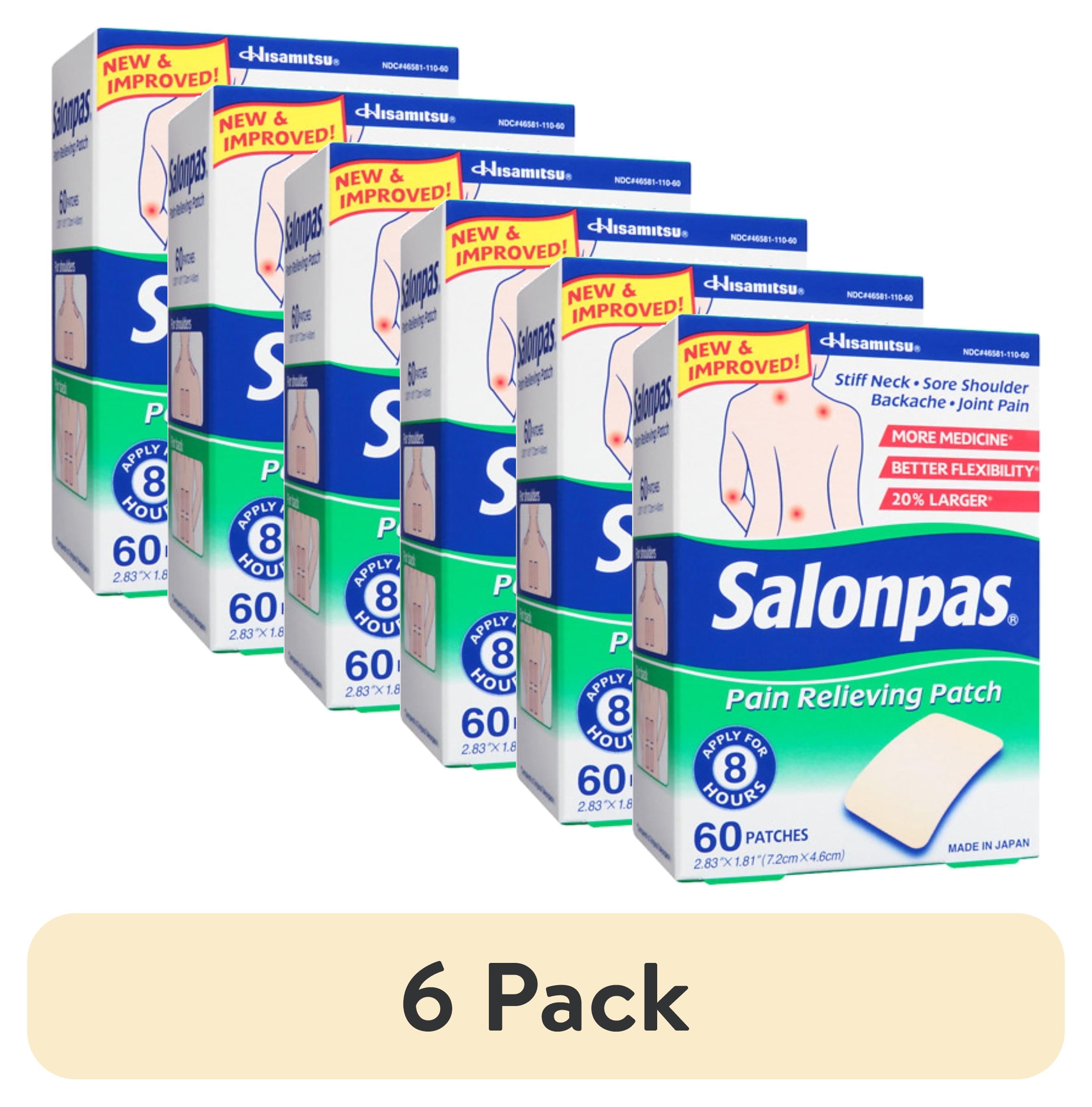 (6 pack) Salonpas Pain Relief Patches 60 ea - Pack of 1 - Walmart.com