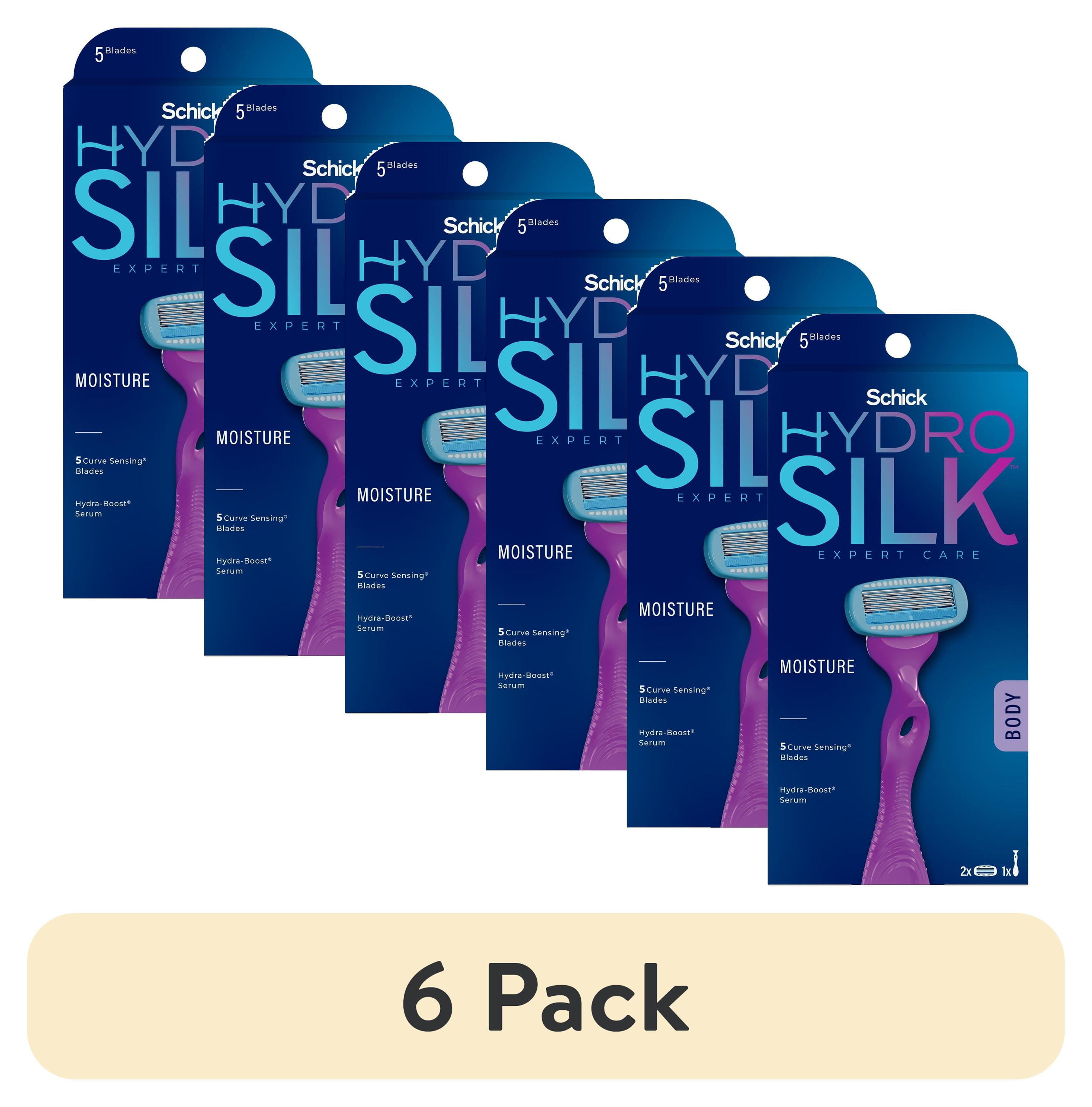 (6 pack) Schick Hydro Silk Moisture Womens Razor, 5-Blade Moisturizing ...