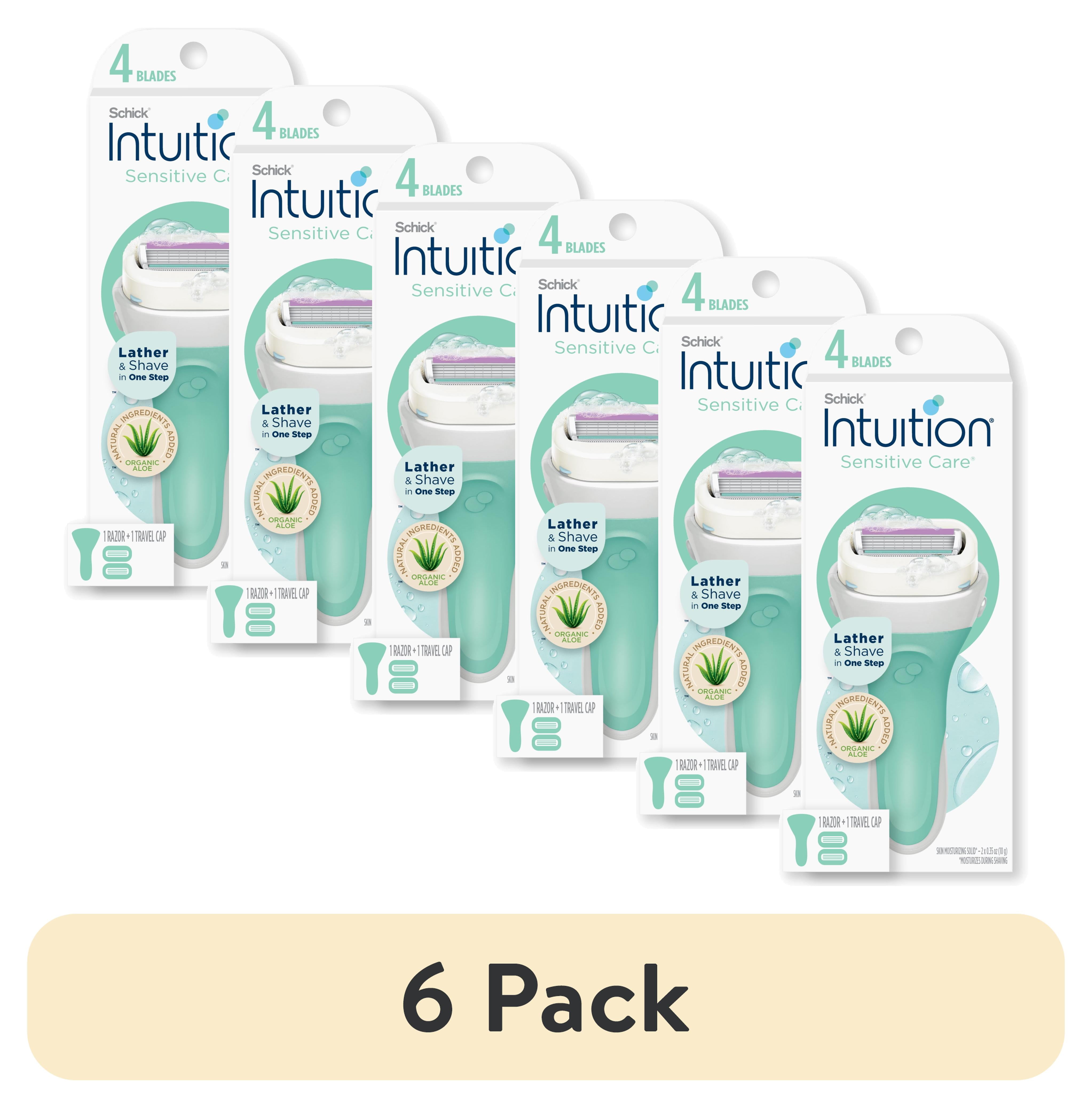 (6 pack) Schick Intuition 4-Blade Sensitive Care Women's Razor Handle ...