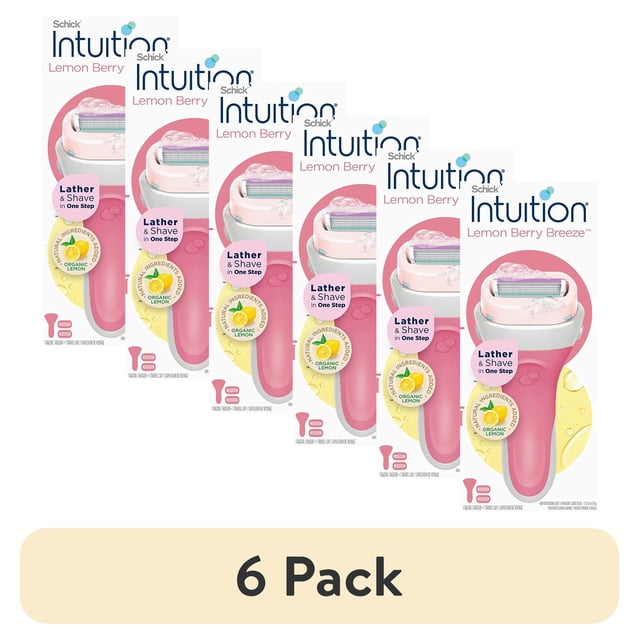 (6 pack) Schick Intuition Lemon Berry Breeze Razor with 2 Refill Blade ...