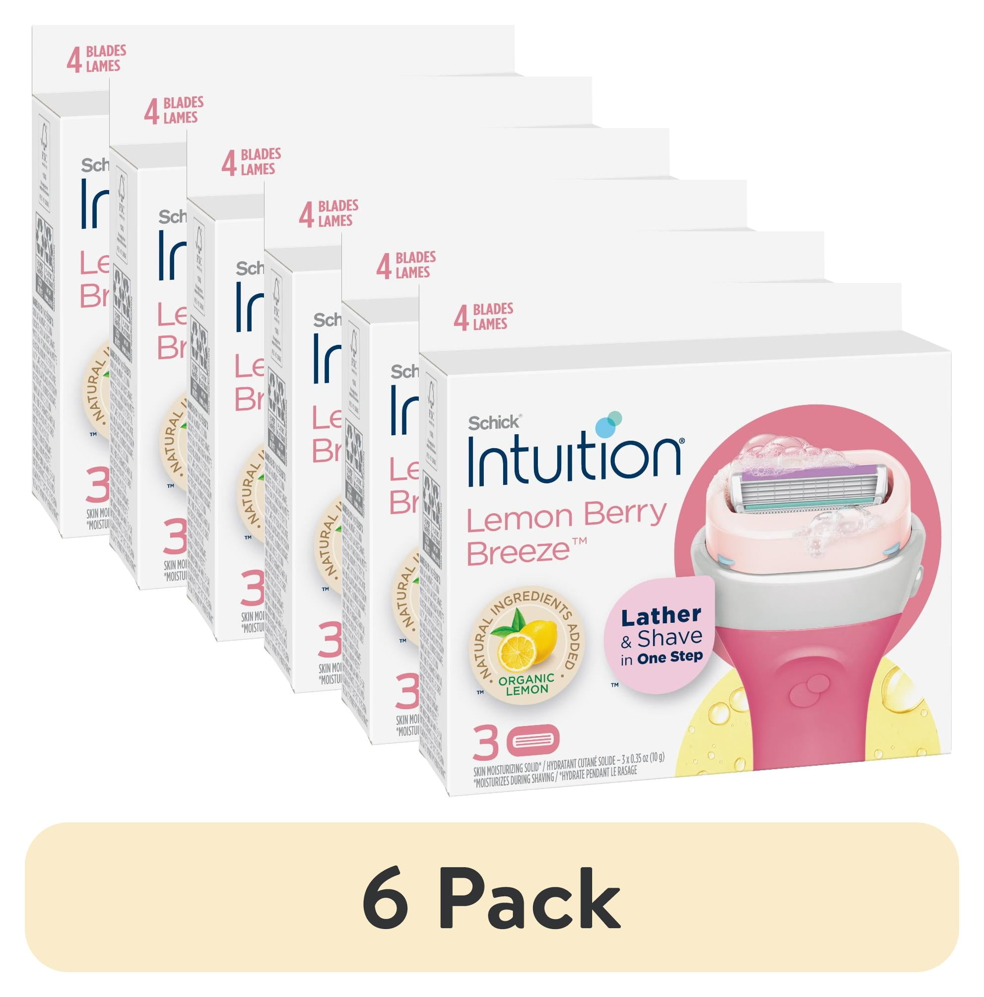 (6 pack) Schick Intuition Lemon Berry Breeze Refill Blade Cartridges ...
