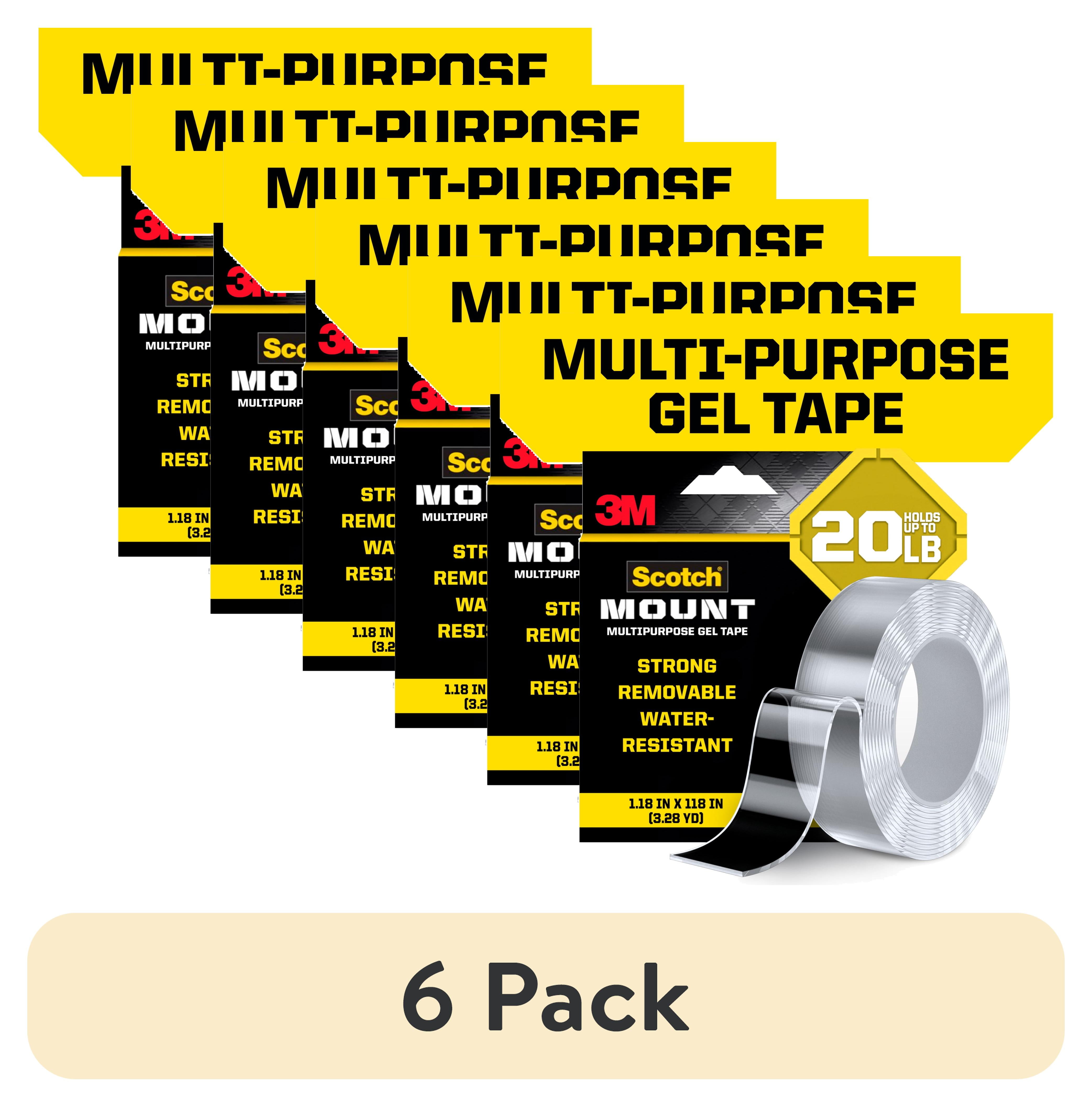 (6 pack) Scotch-Mount Multipurpose Gel Tape, Clear, 1.18 in x 118 in ...