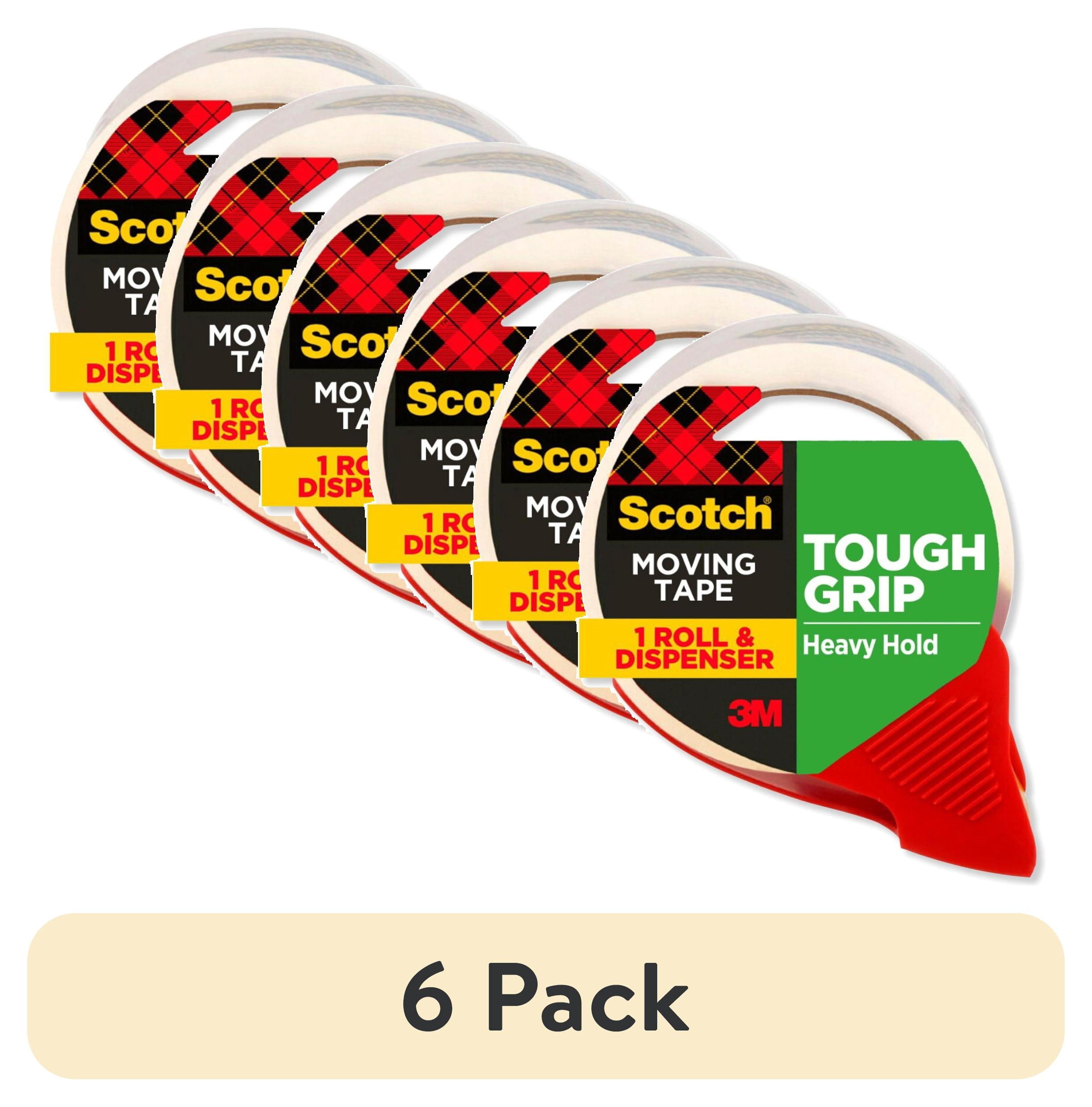 (6 pack) Scotch Tough Grip Packaging Tape Dispenser, Clear, 1.88 in x ...