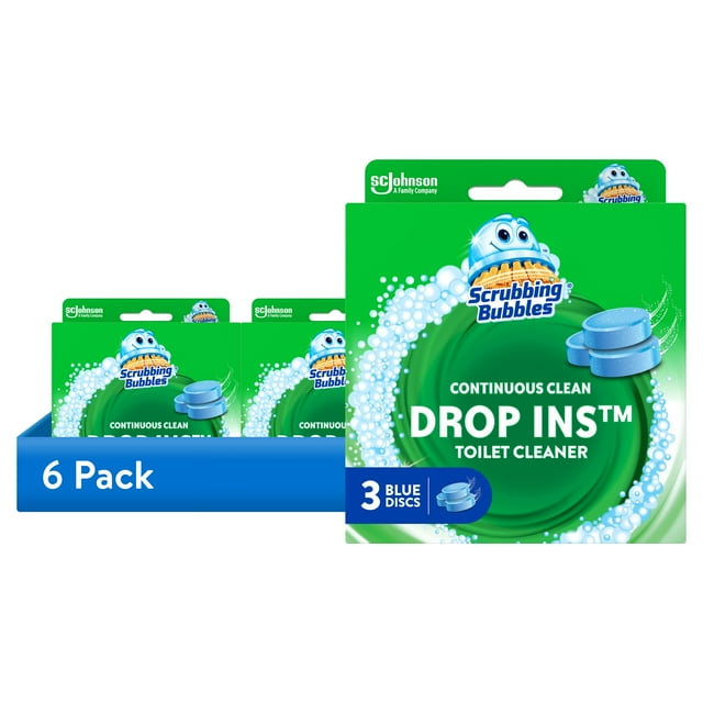 (6 pack) Scrubbing Bubbles Continuous Clean Drop-Ins - One Toilet Bowl ...