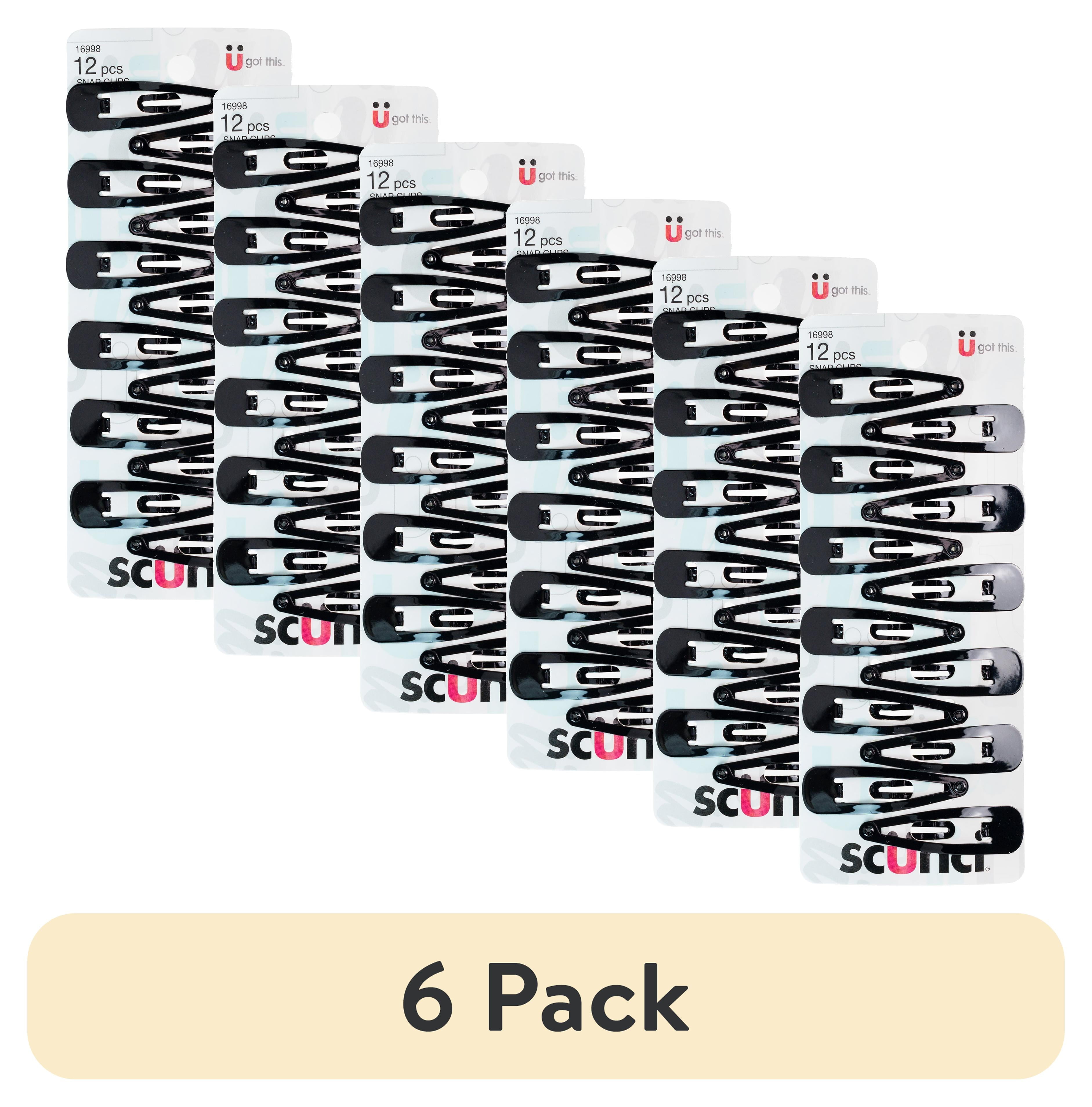 scunci 12 Ct Open-Center Metal Snap Hair Clips for Kids, Teens, Adults ...