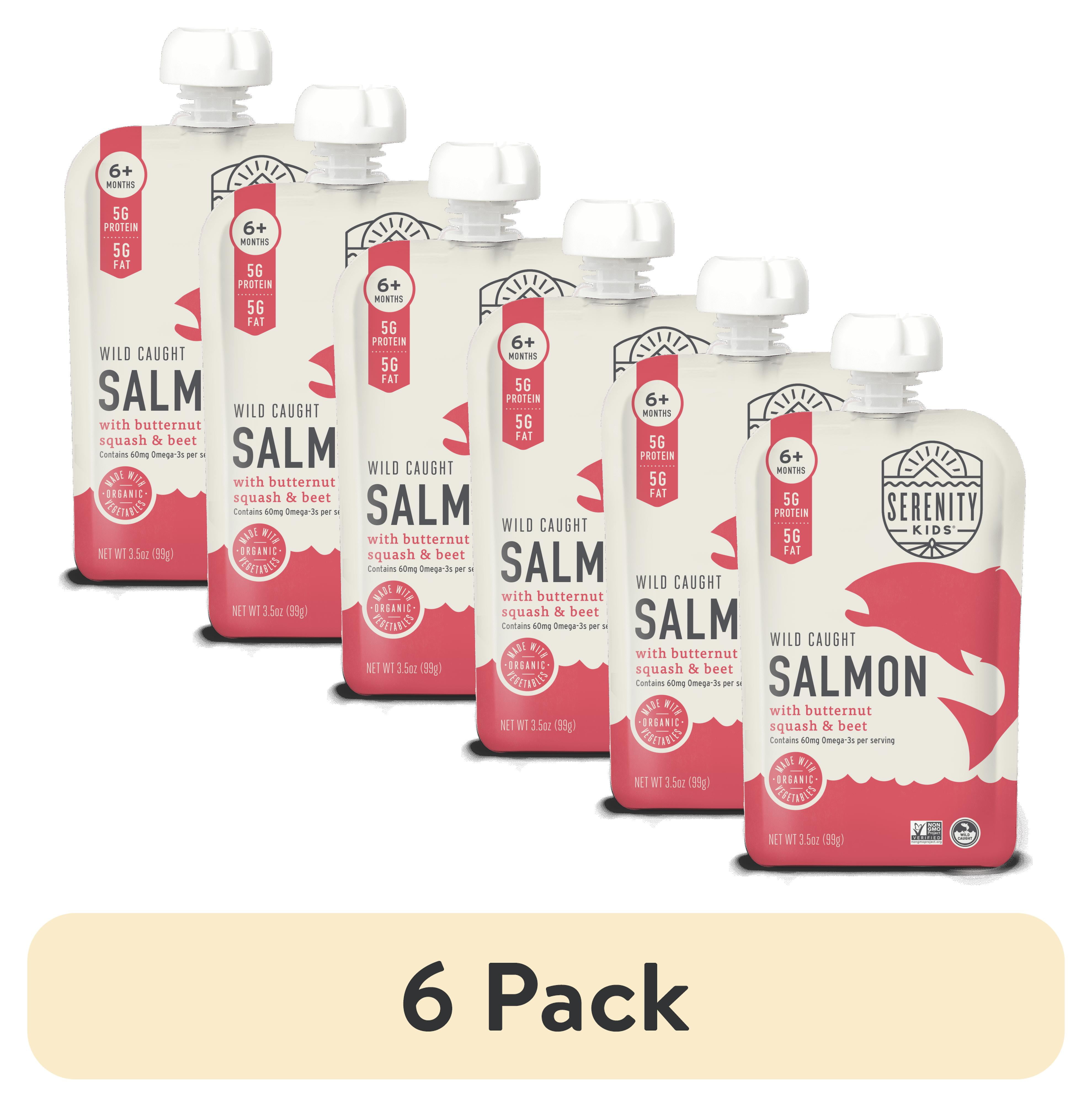 (6 pack) Serenity Kids Wild Caught Salmon Stage 2 Baby Food with ...