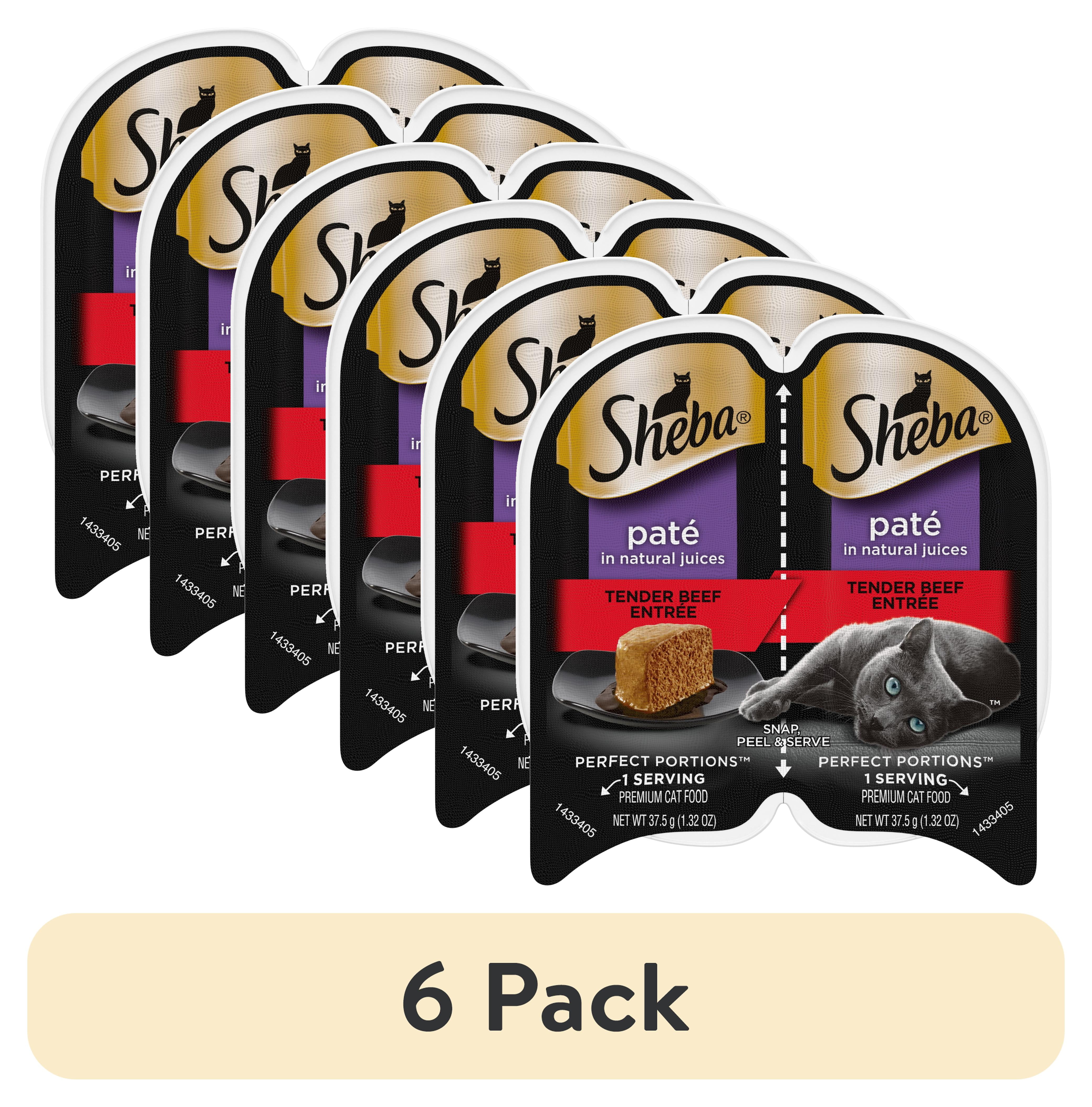 (6 pack) Sheba Perfect Portions Tender Beef Entree Wet Cat Food Pate, 2 ...