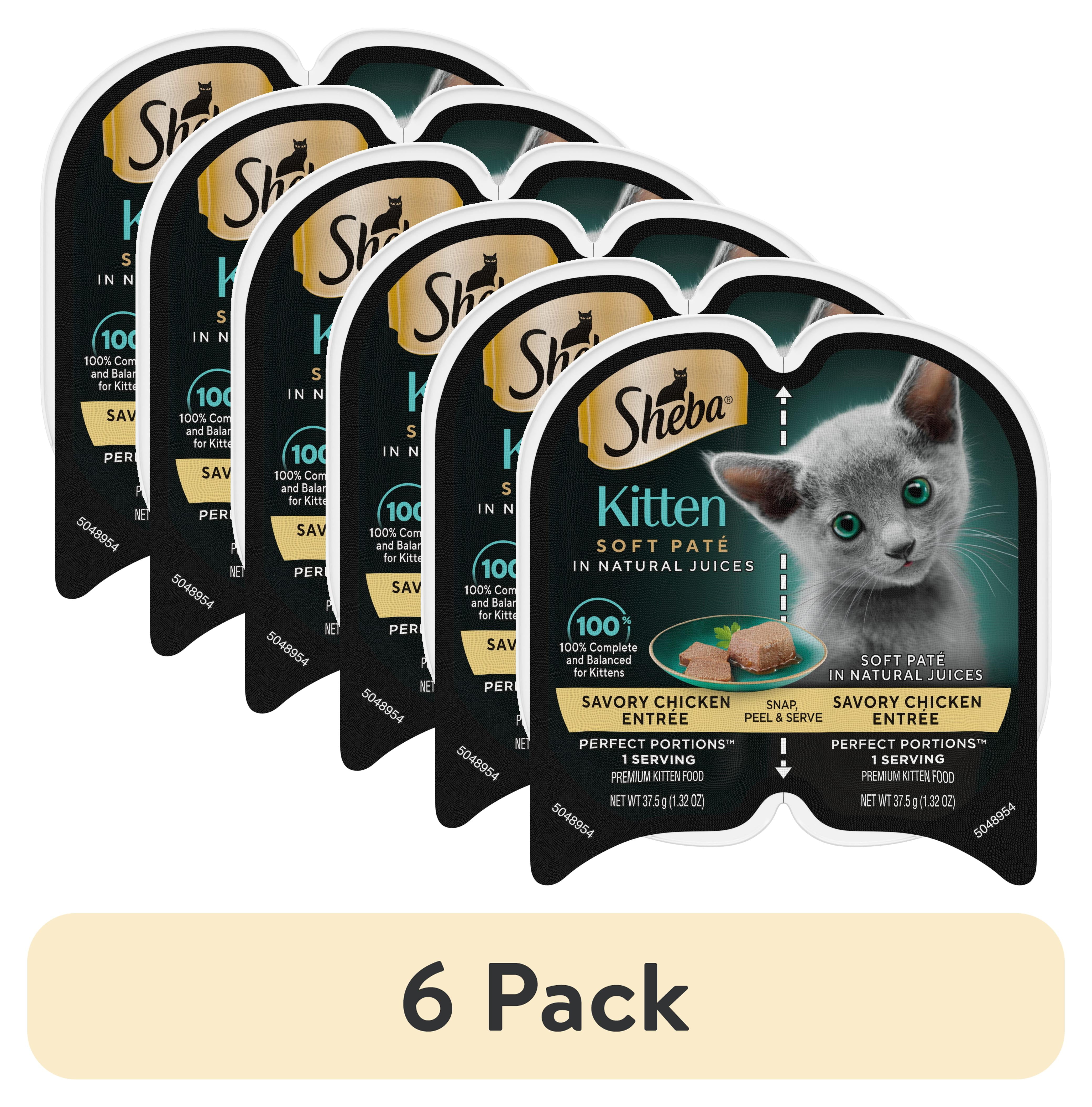 (6 pack) Sheba Perfect Portions Chicken Entree Kitten Wet Cat Food Pate ...