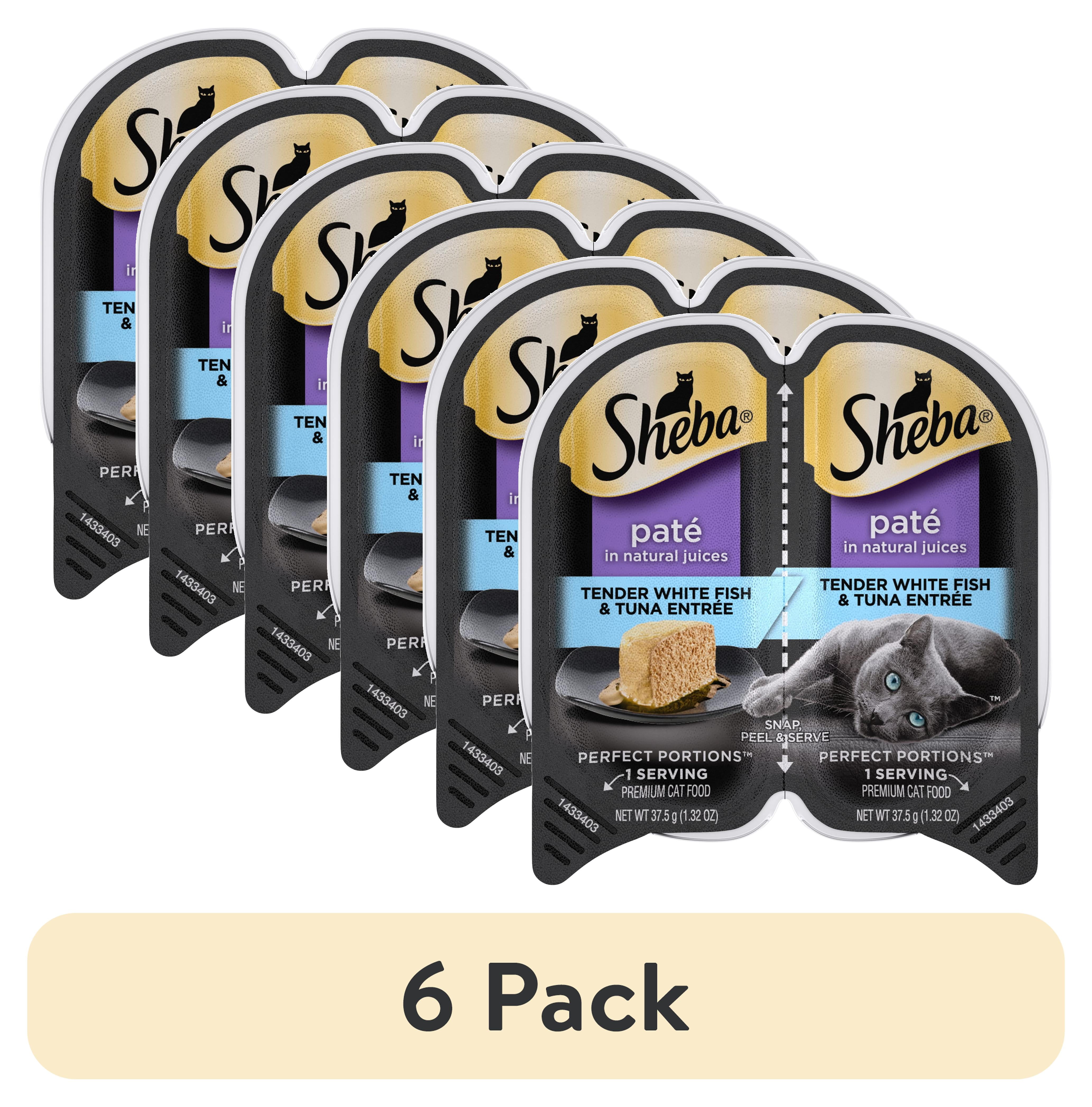 (6 pack) Sheba Wet Cat Food Pate, Tender Whitefish & Tuna Entree, 2.6 ...