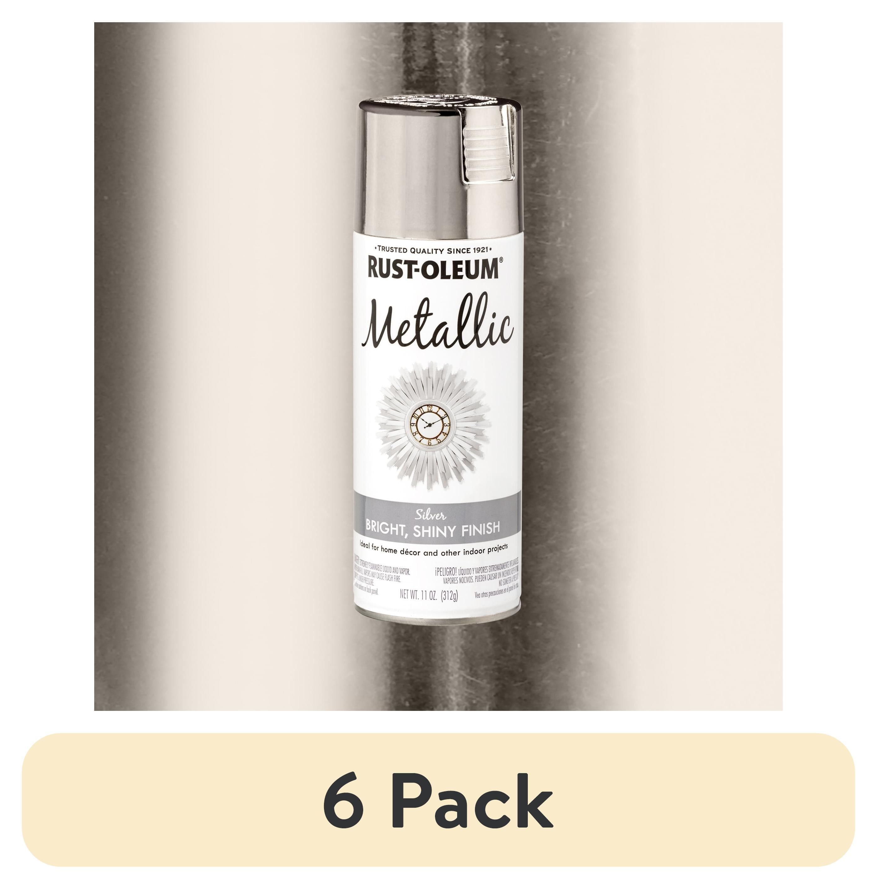 (6 pack) Silver, Rust-Oleum Metallic Spray Paint-340648, 11 oz ...