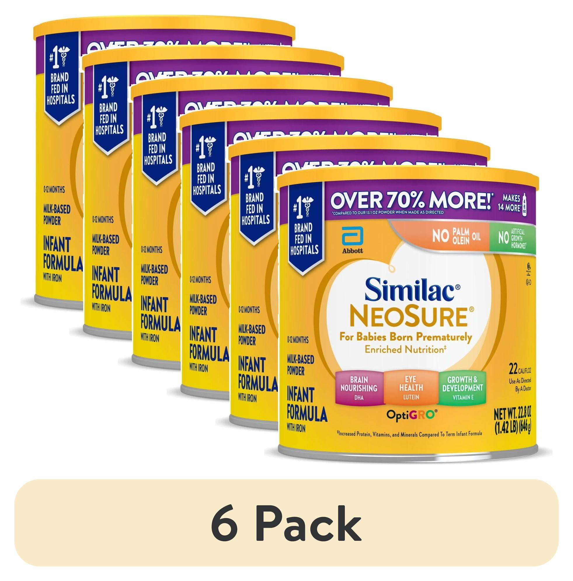 (6 pack) Similac NeoSure Premature Post-Discharge Baby Formula Powder, 22.8-oz Value Can ...