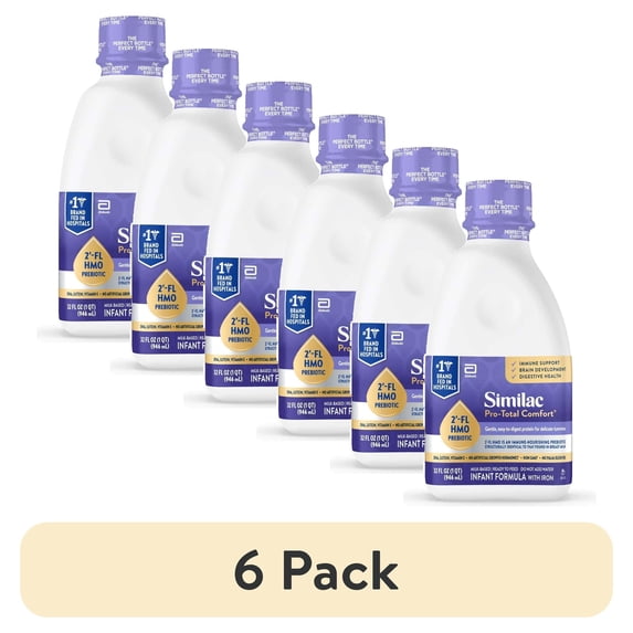 (6 pack) Similac Pro-Total Comfort Ready-to-Feed Baby Formula, 32-fl-oz ...