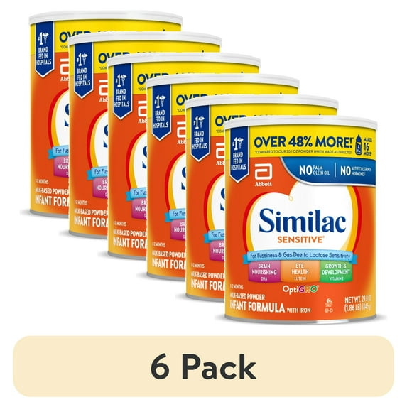 (6 pack) Similac Sensitive Powder Baby Formula, 29.8-oz Can - Walmart.com