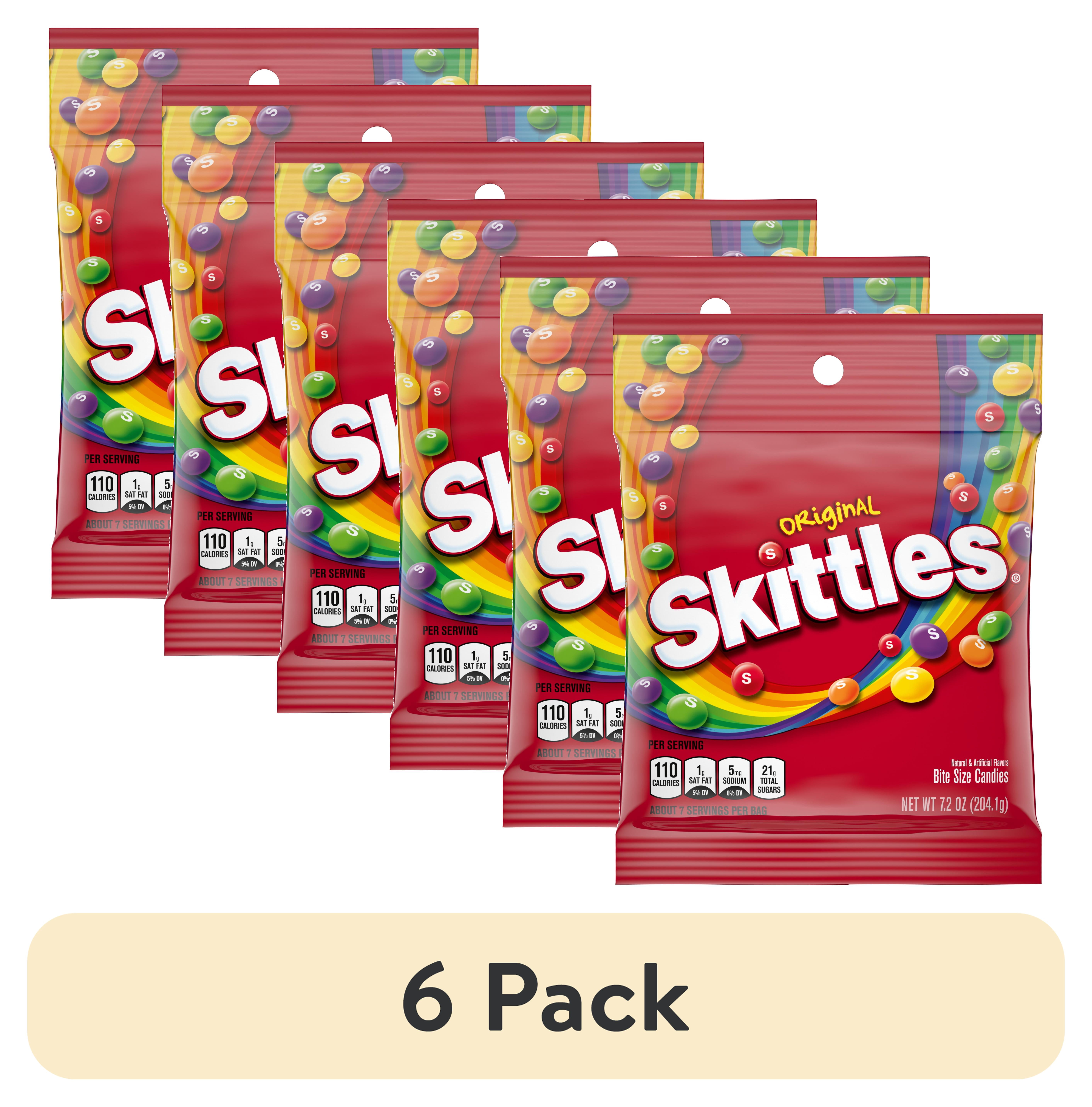 (6 pack) Skittles Original Bite Size Candy, Gluten Free, 7.2 oz (204.1g ...