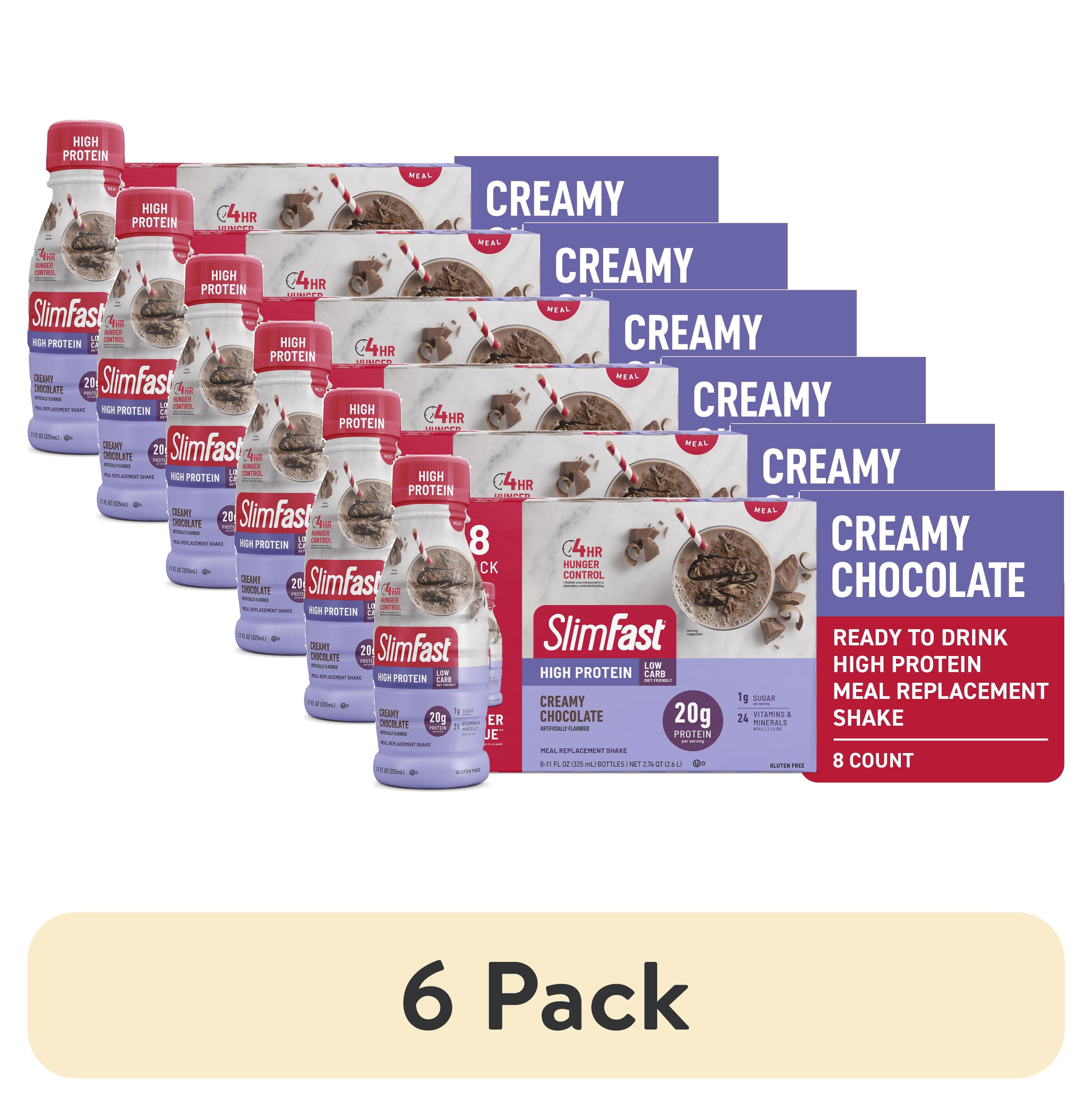 (6 pack) SlimFast High Protein Shake Meal Replacement Shake, Creamy ...