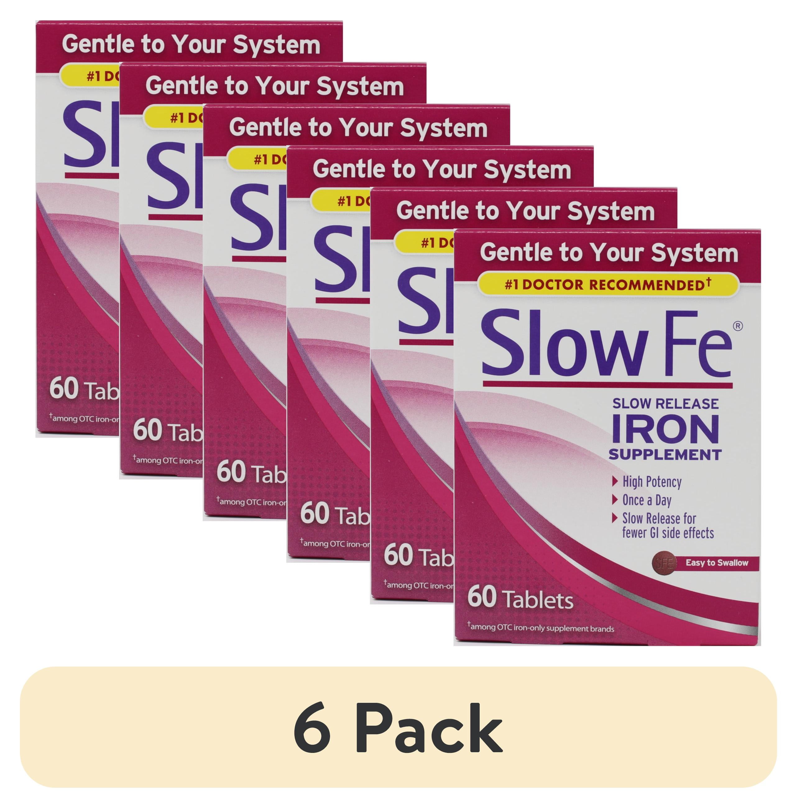 (6 pack) Slow Fe Iron Supplement for Iron Deficiency and Anemia Support ...