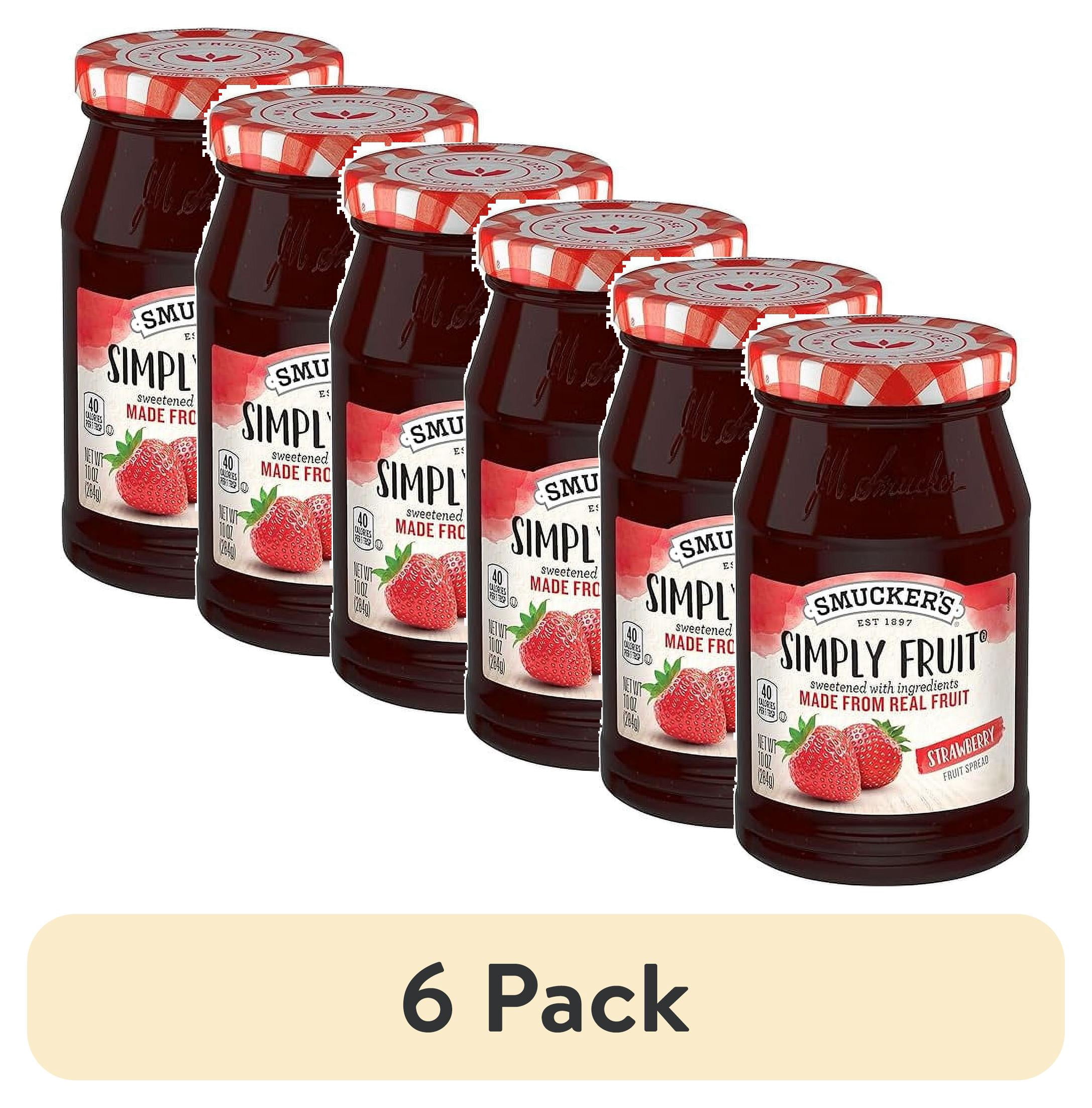 (6 pack) Smucker's Simply Fruit Strawberry Spreadable Fruit, 10 Ounces ...
