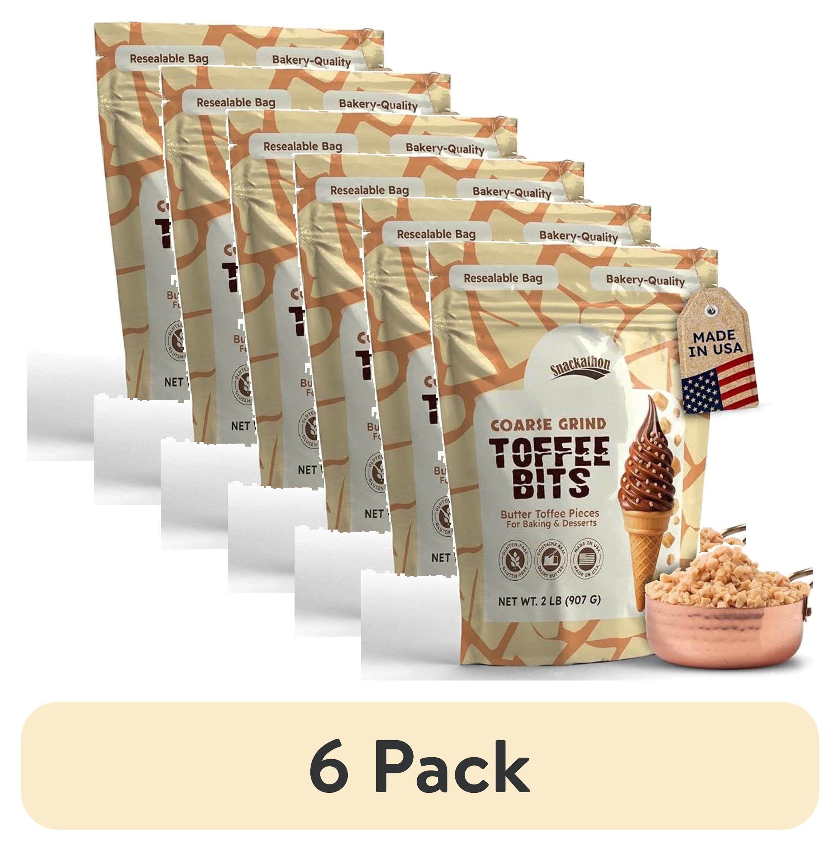 (6 pack) Snackathon Butter Toffee Coarse Grind Toffee Bits, Made in USA ...