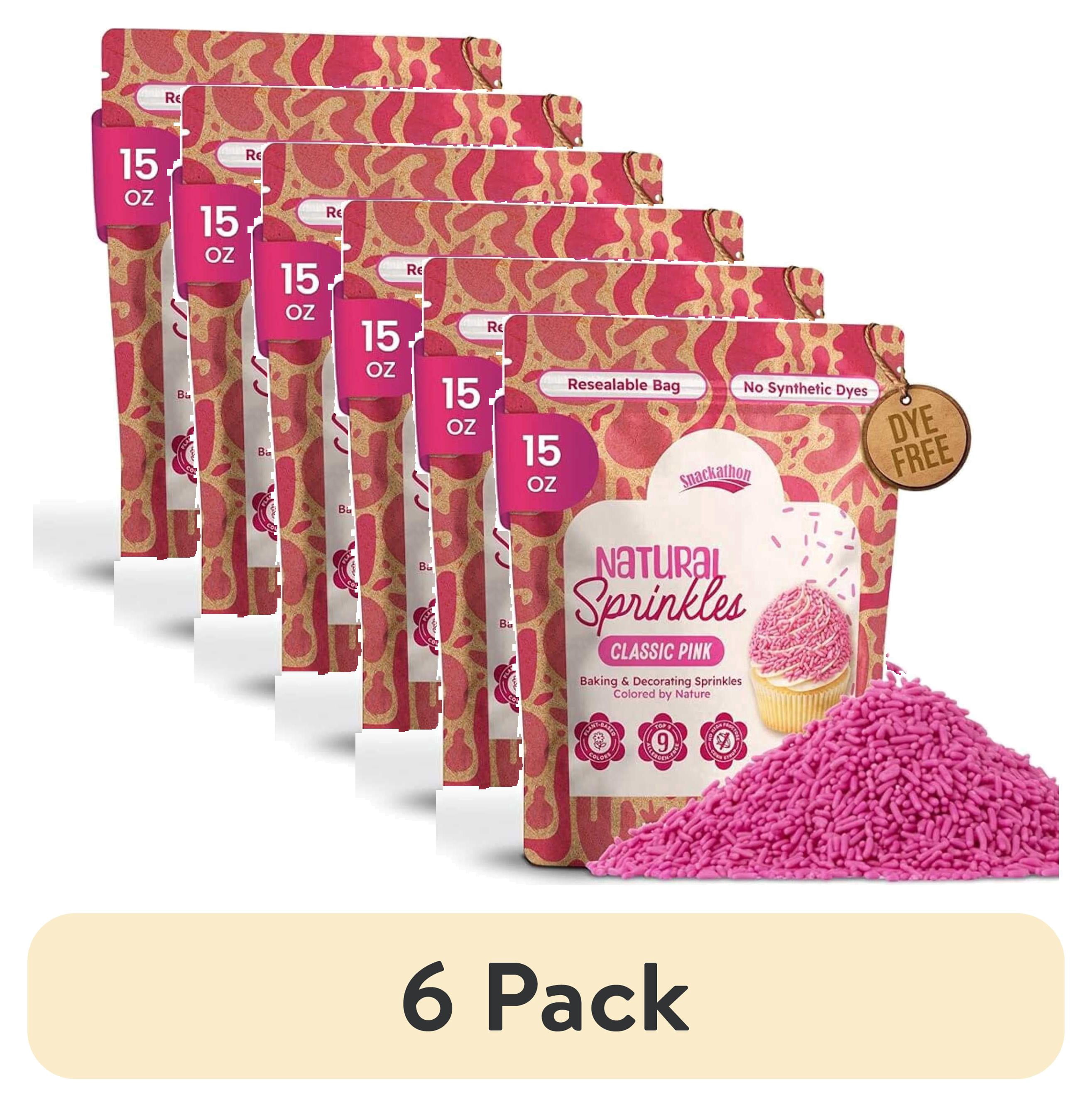 (6 pack) Snackathon Natural Dye-free Pink Sprinkles for Baking ...