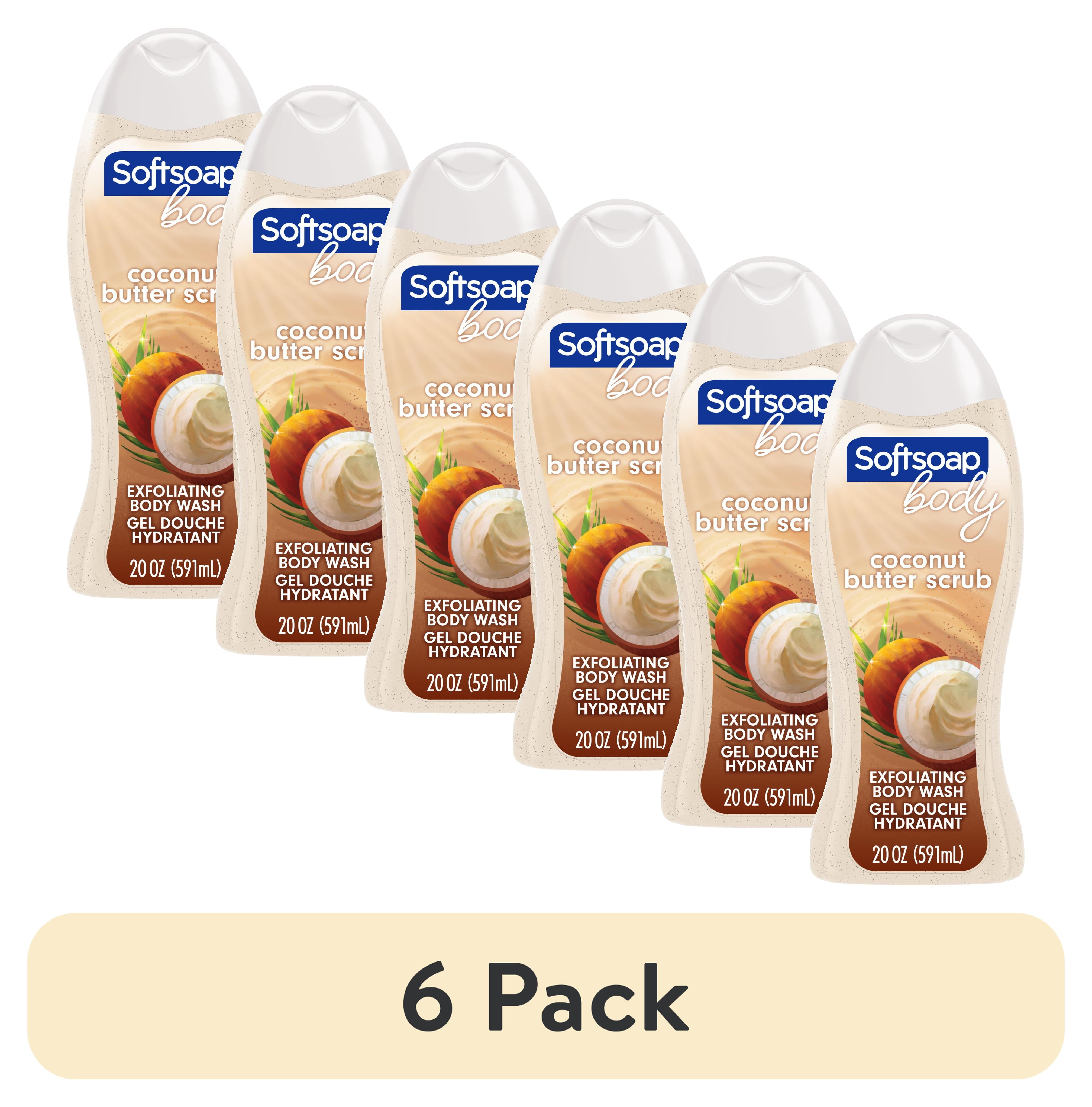 (6 pack) Softsoap Exfoliating Body Wash, All Skin Types, Coconut Butter ...