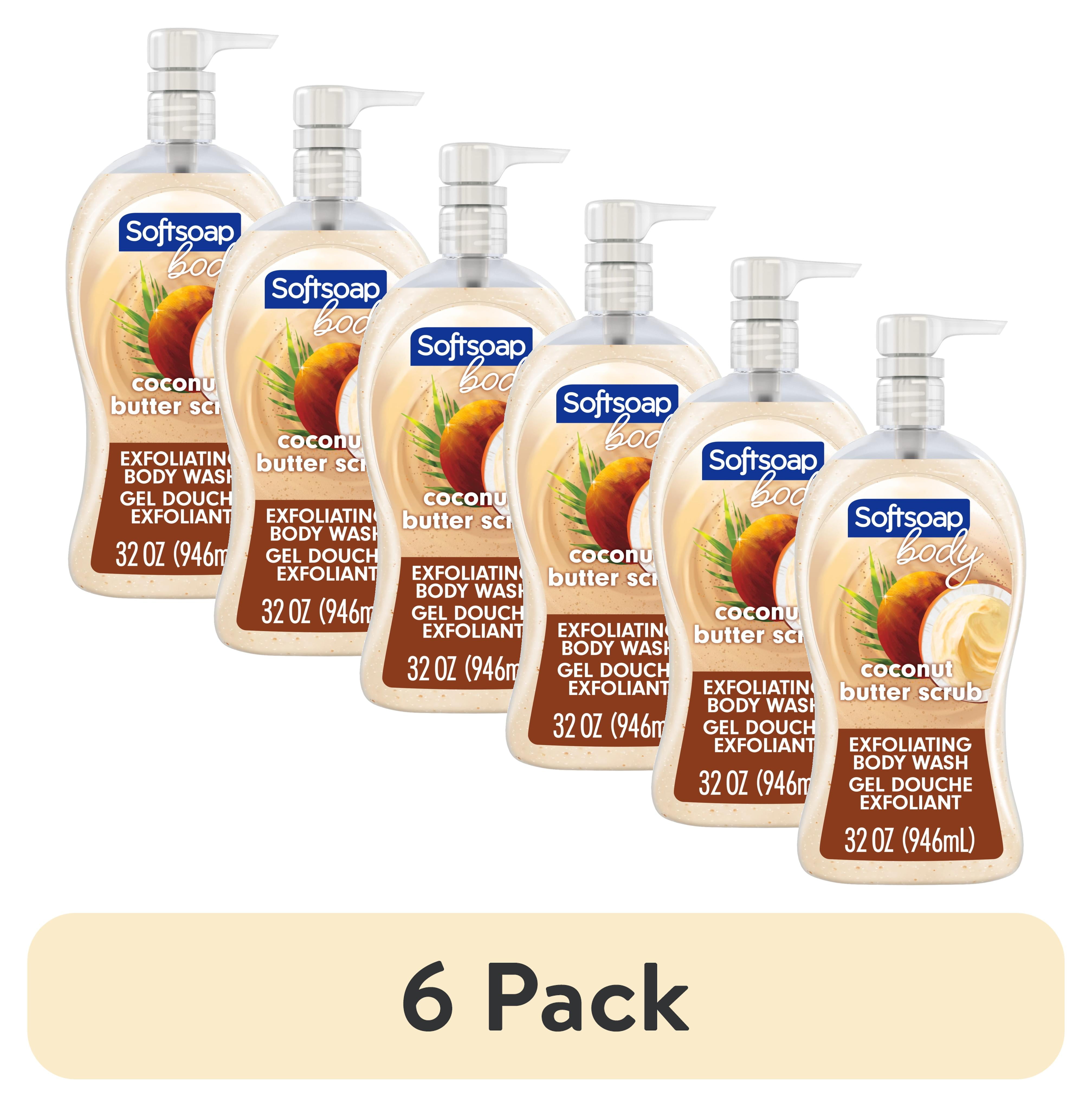 (6 pack) Softsoap Exfoliating Body Wash, All Skin Types, Coconut Butter ...