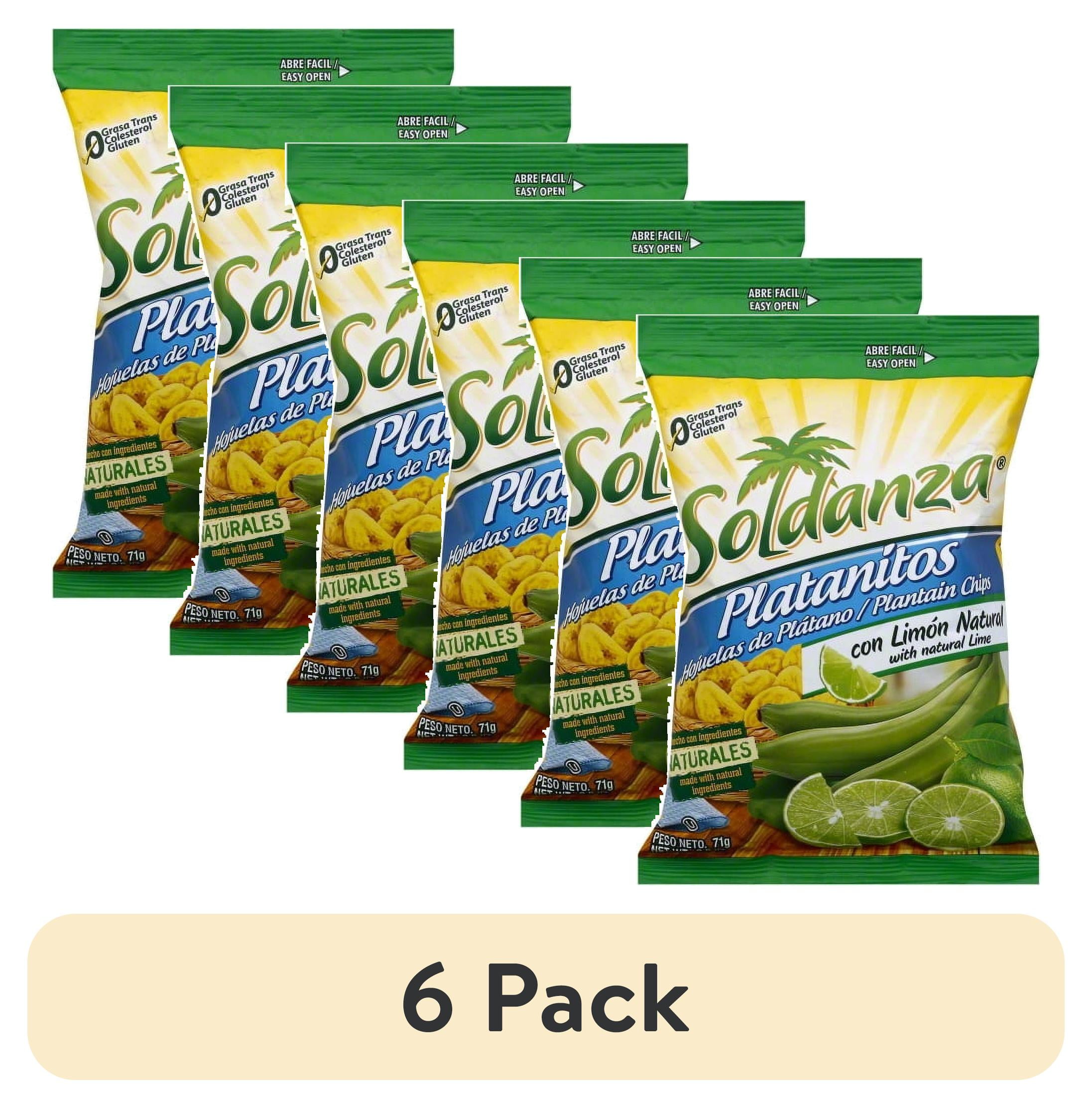 (6 pack) Soldanza Plantain Chips Lime, 2.5 oz - Walmart.com