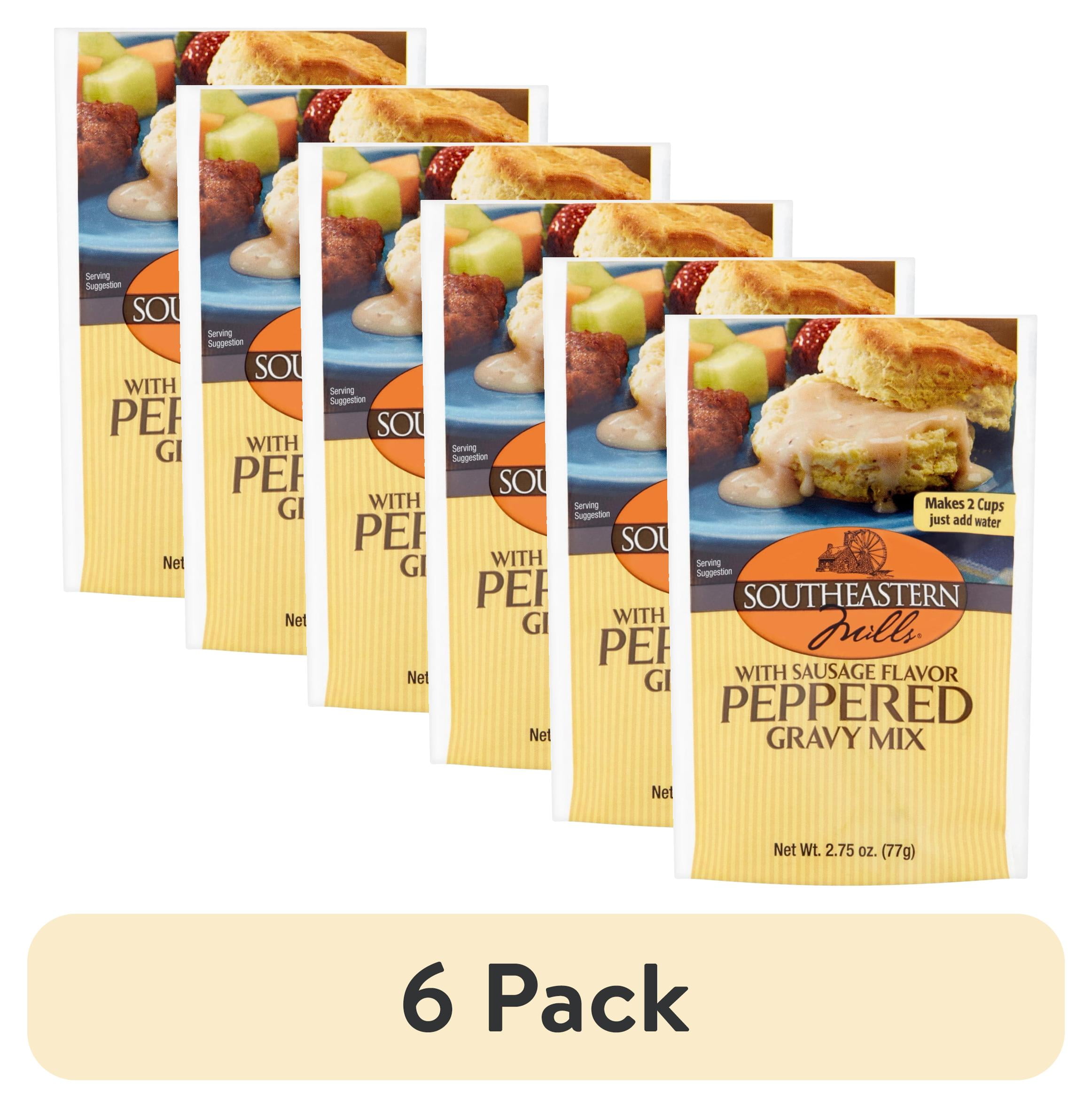 (6 pack) Southeastern Mills Peppered Gravy Mix with Sausage Flavor, 2. ...