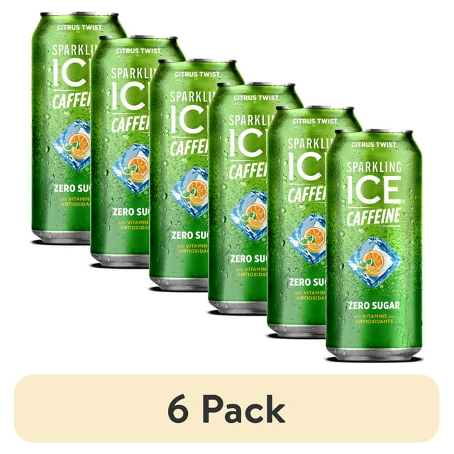 (6 pack) Sparkling Ice® +Caffeine Naturally Flavored Sparkling Water, Citrus Twist 16 fl oz ...