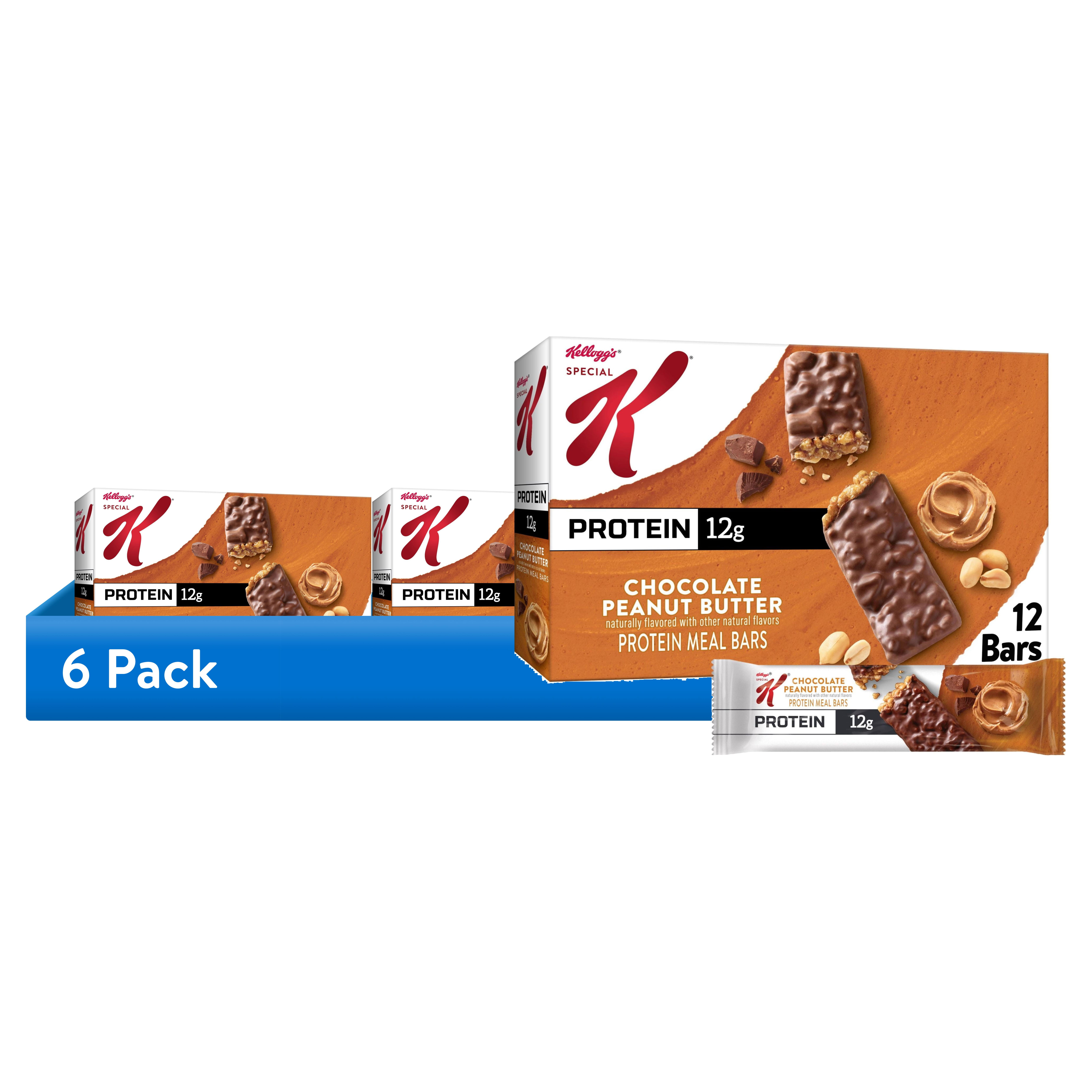 (6 pack) Special K Bar Chocolate Peanut Butter Chewy Protein Meal Bars ...