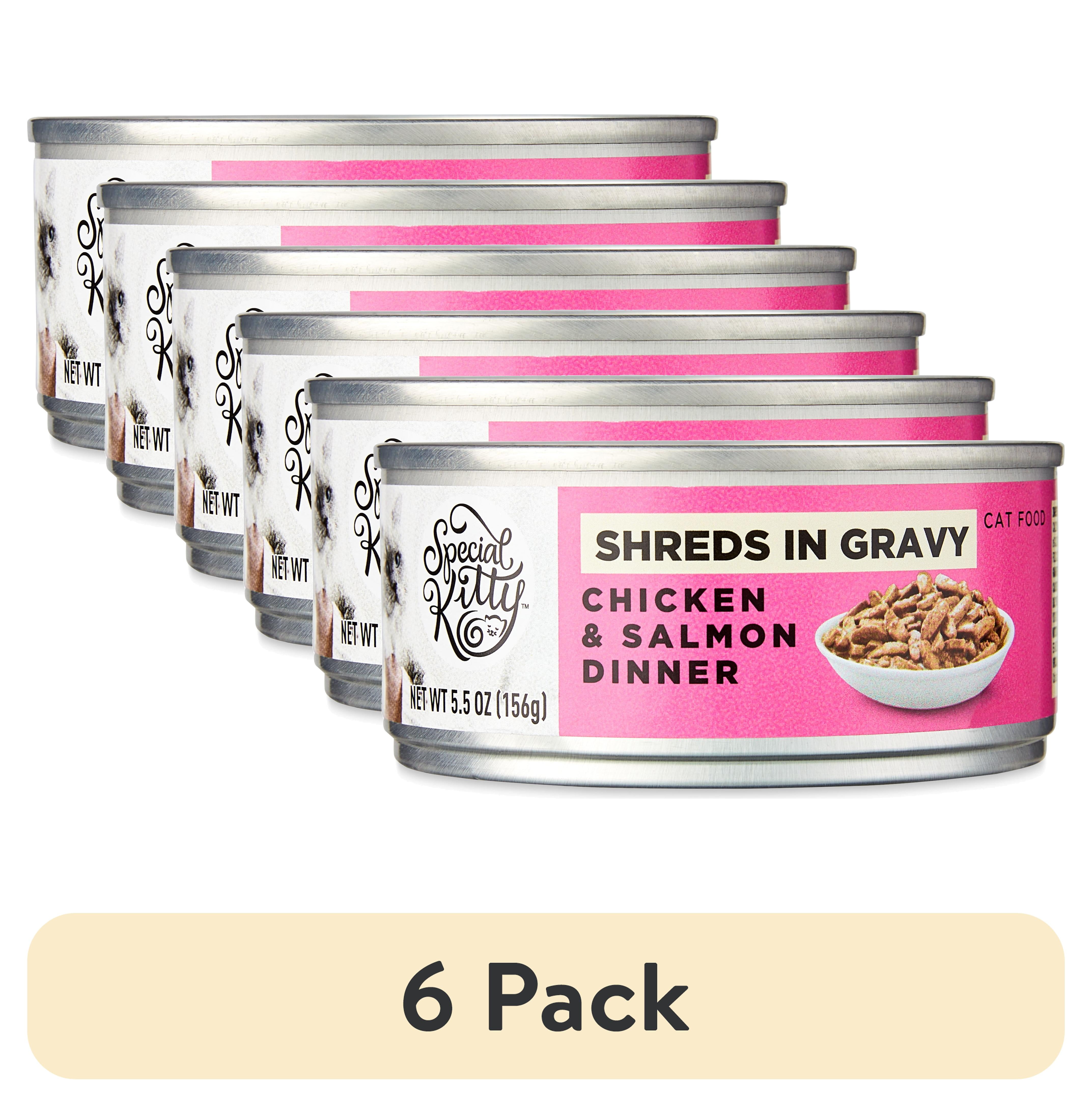 (6 pack) Special Kitty Chicken & Salmon Dinner Shreds in Gravy Wet Cat ...