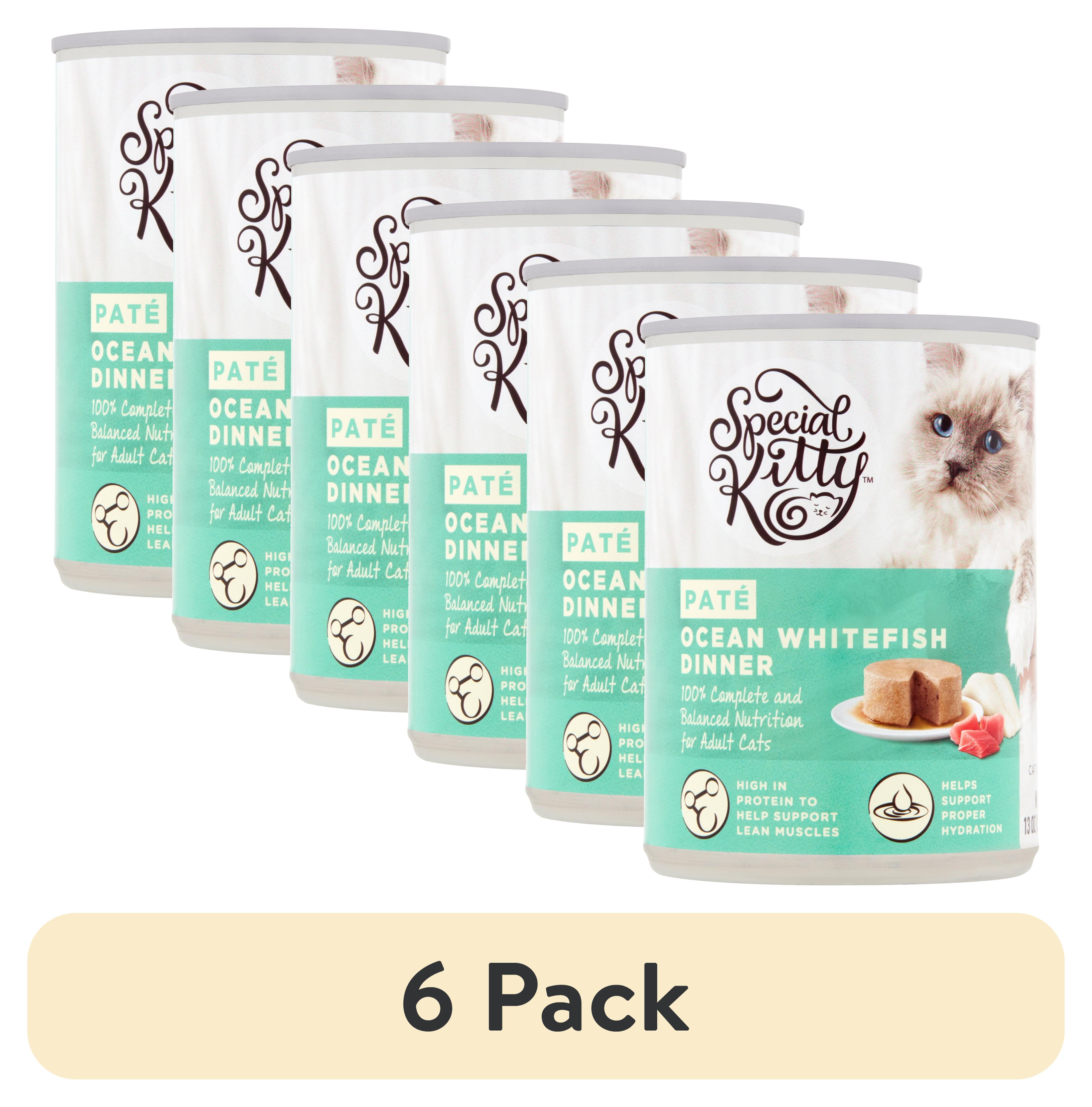 (6 pack) Special Kitty Ocean Whitefish Dinner Pate Wet Cat Food, 13 oz ...