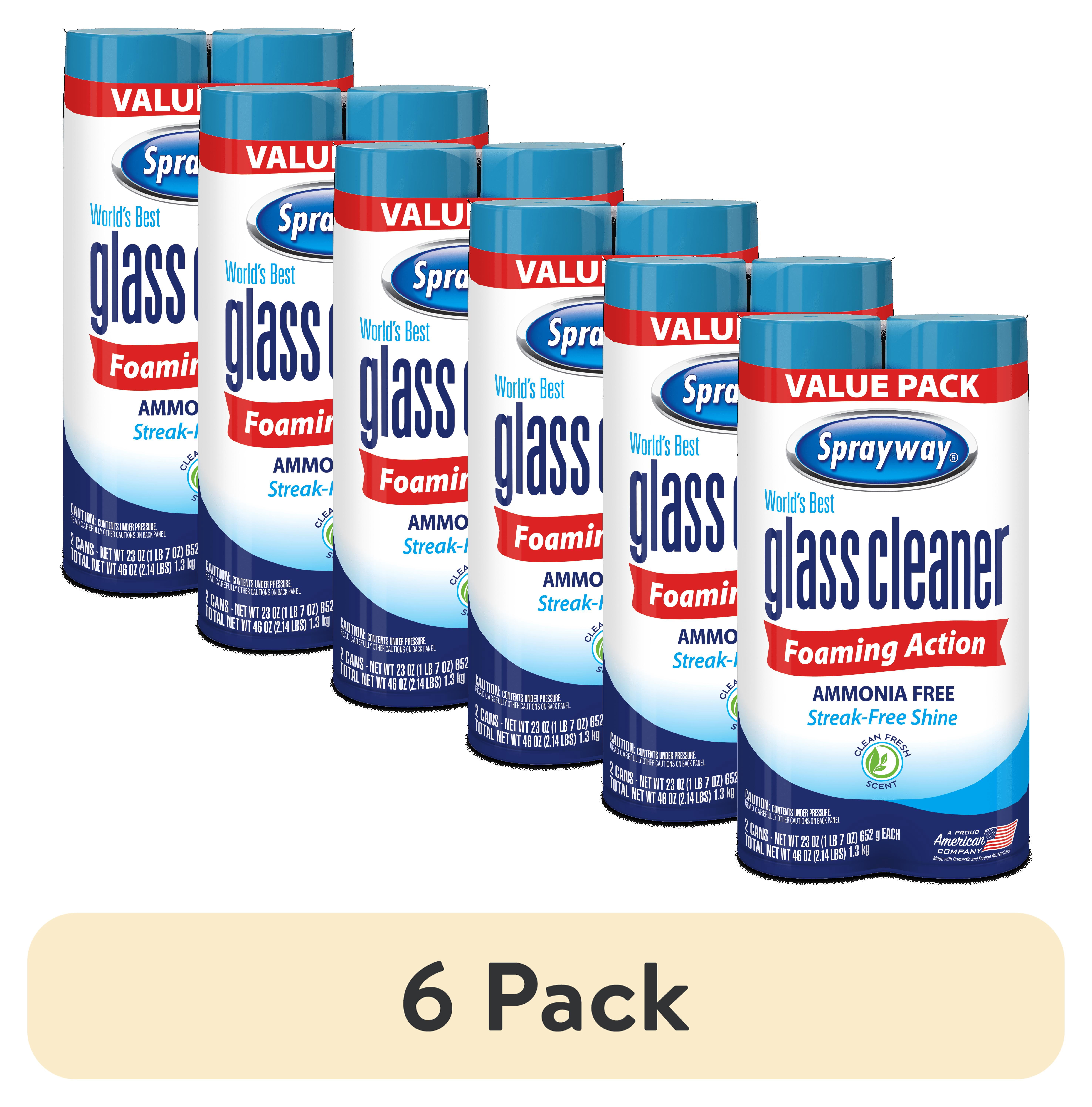 (6 pack) Sprayway Glass Cleaner Foaming Aerosol Spray, 19 oz, 2-Pack ...