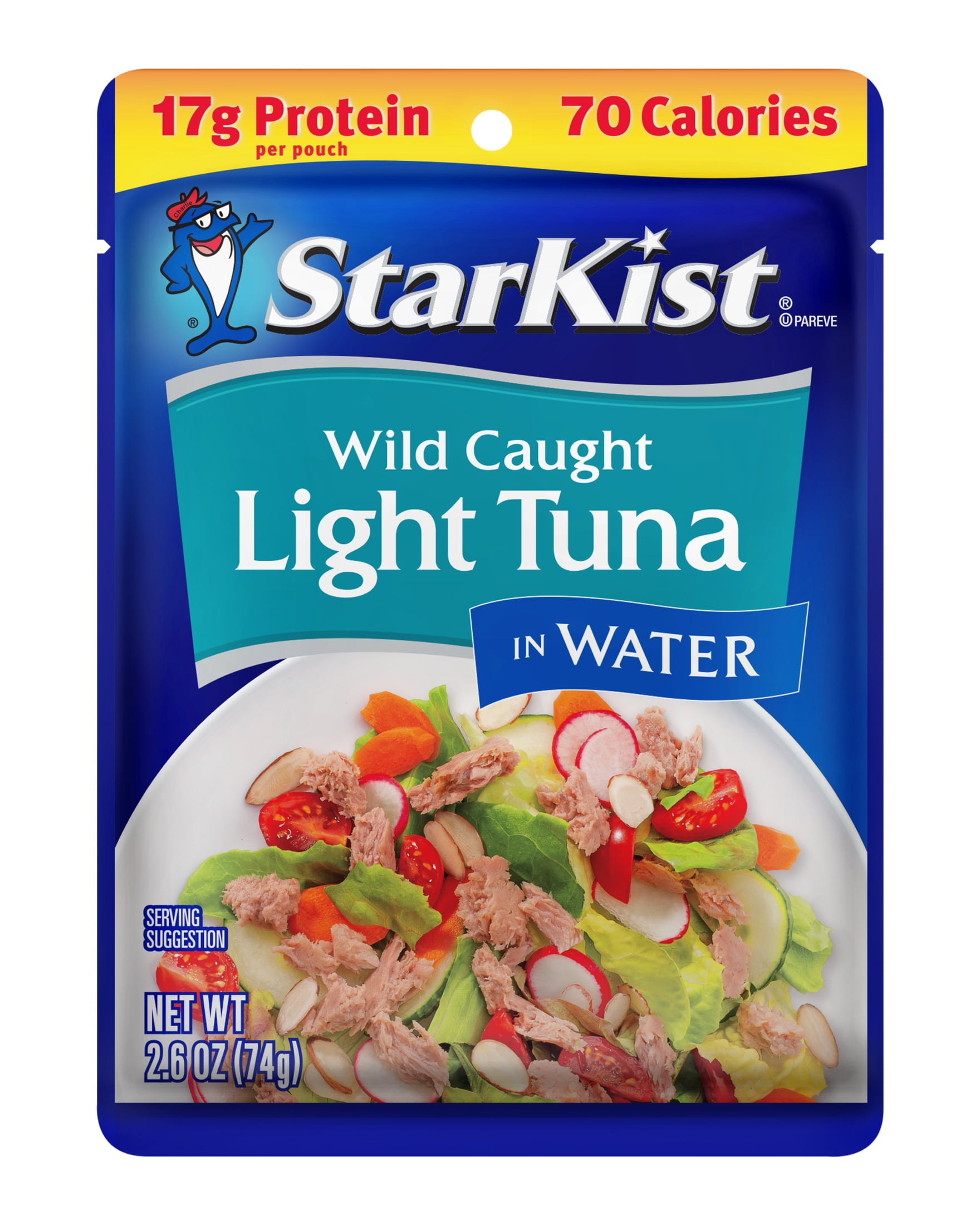 (6 pack) StarKist Light Tuna in Water, 17g Protein, 2.6 oz Pouch ...