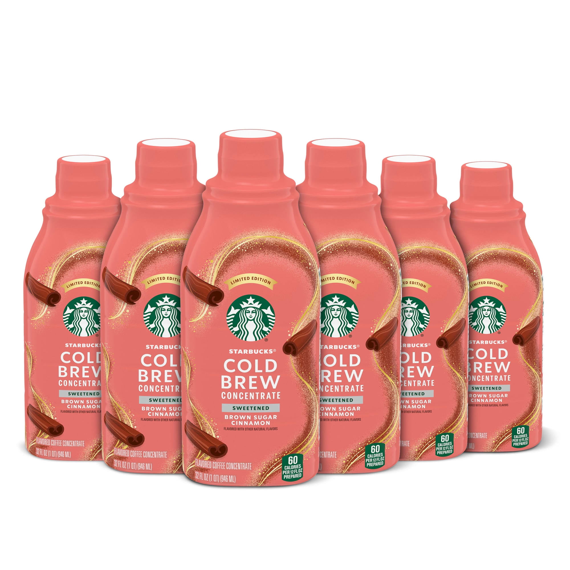 (6 pack) Starbucks Cold Brew Coffee Concentrate, Sweetened Brown Sugar ...