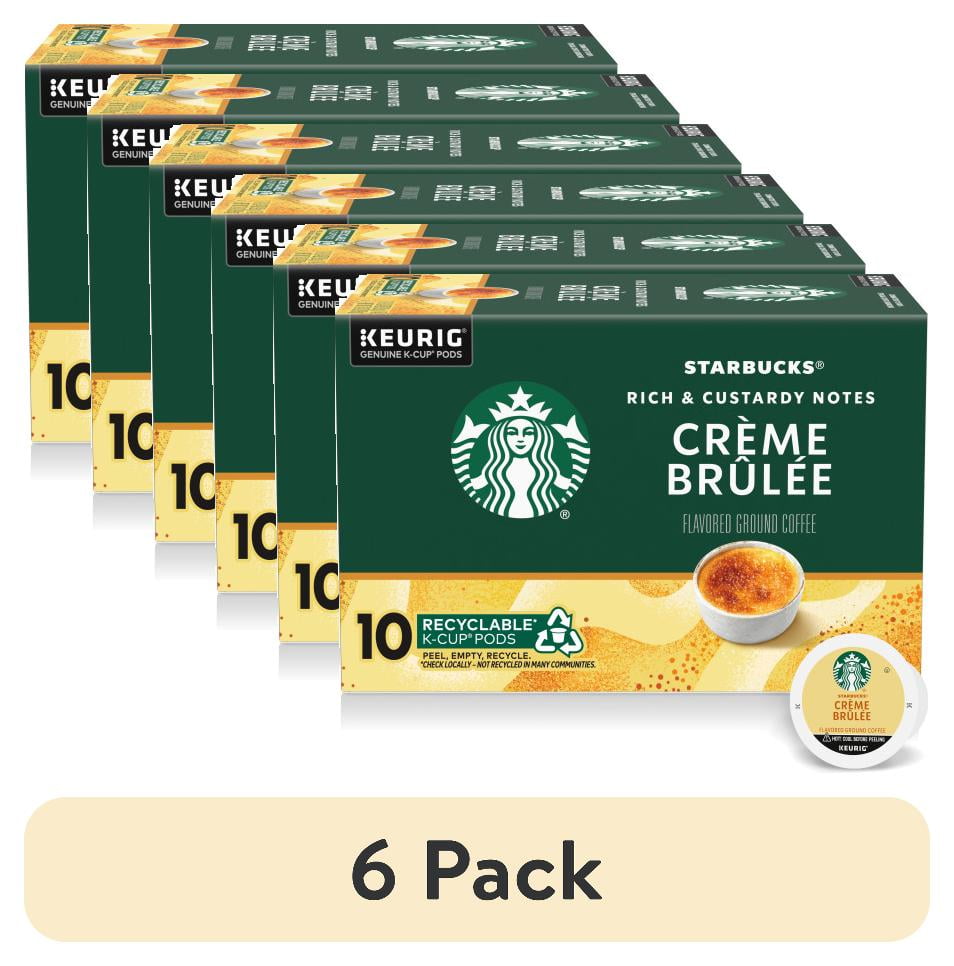 (6 pack) Starbucks K-Cup Coffee Pods, Crème Brûlée Flavored Coffee, Naturally Flavored, 100% ...