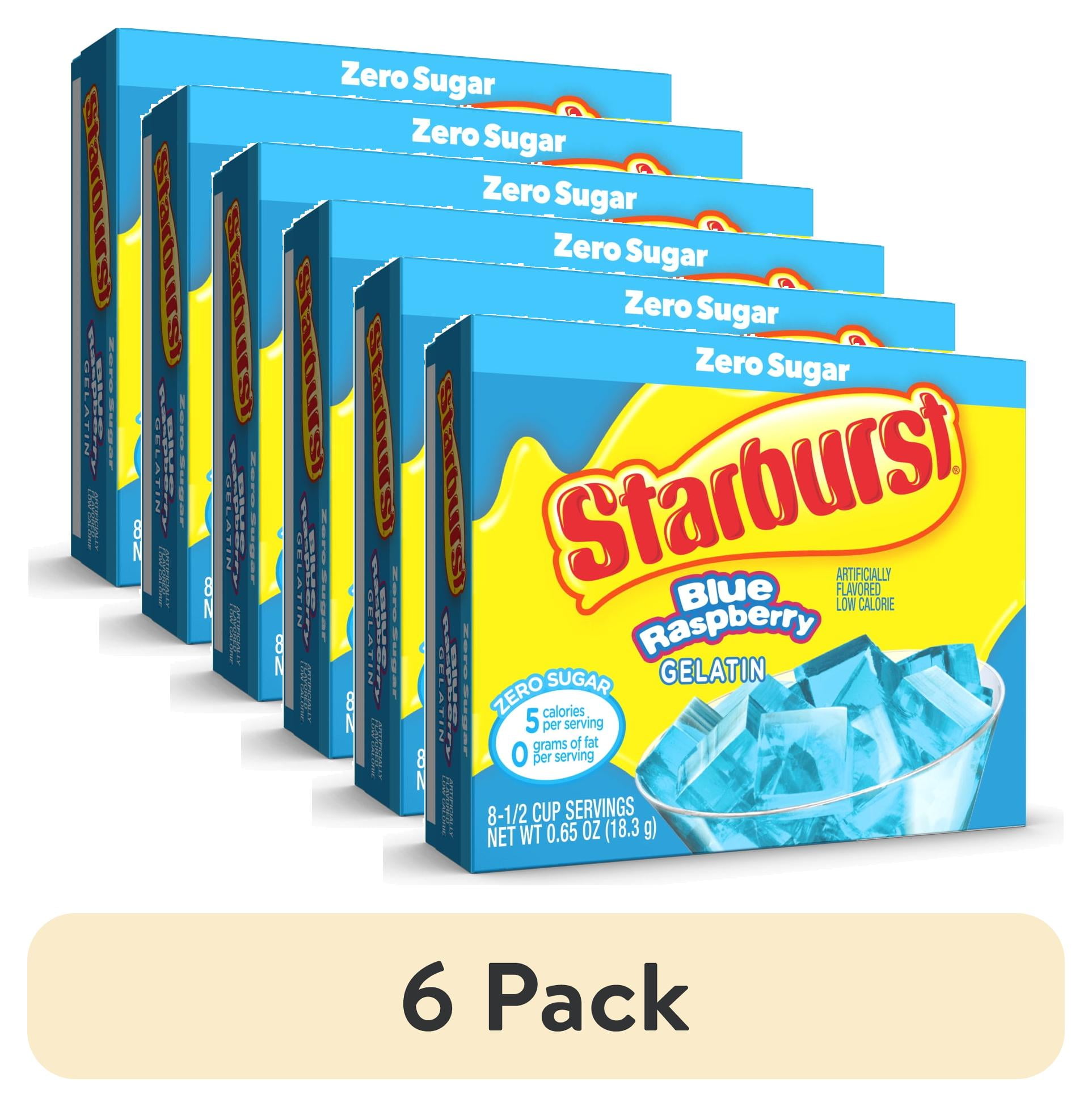 (6 pack) Starburst Sugar-Free Blue Raspberry Gelatin Mix, 8 Servings, 0 ...