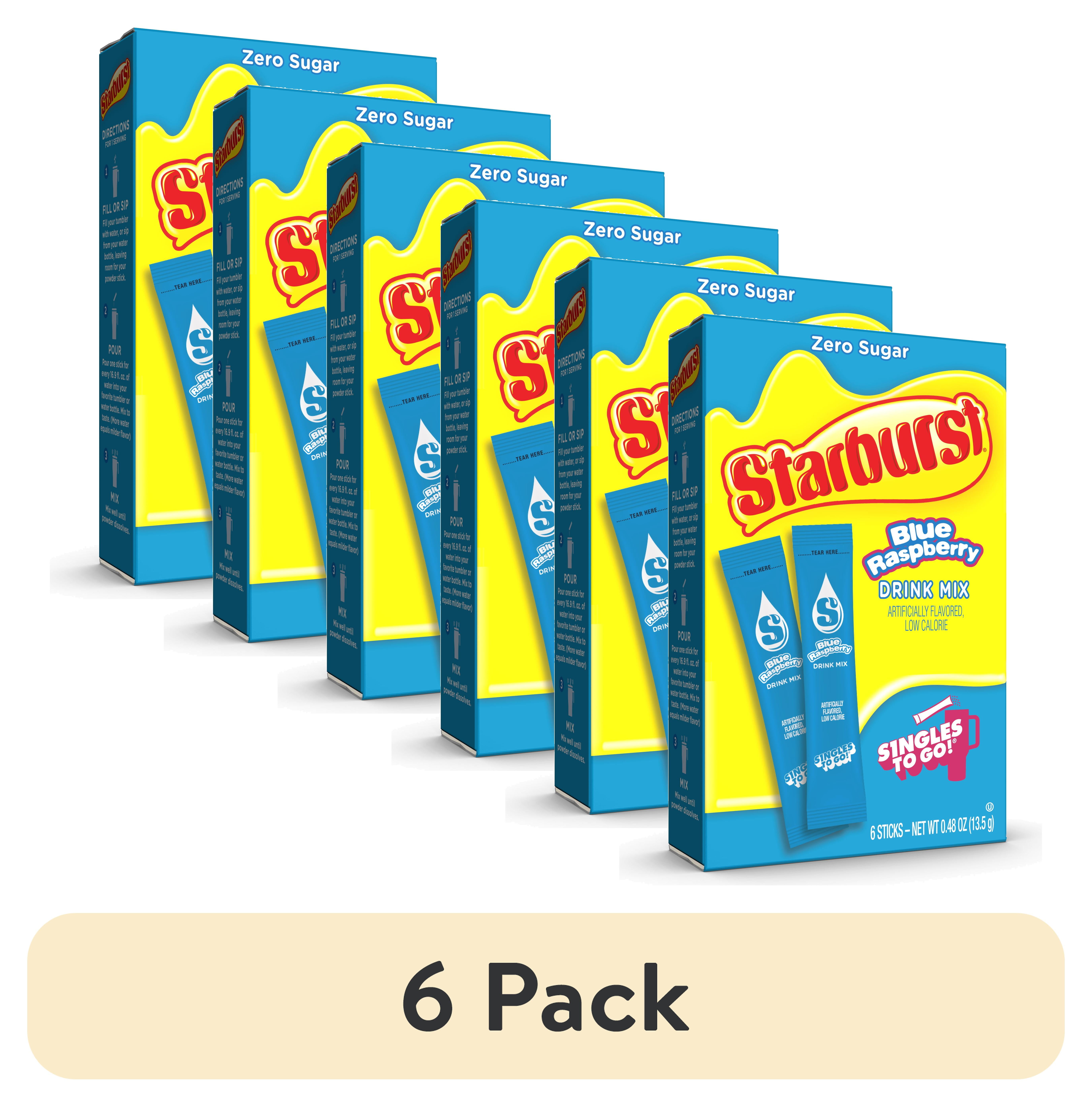 (6 pack) Starburst Zero Sugar Singles-to-Go Powdered Drink Mix, Blue ...