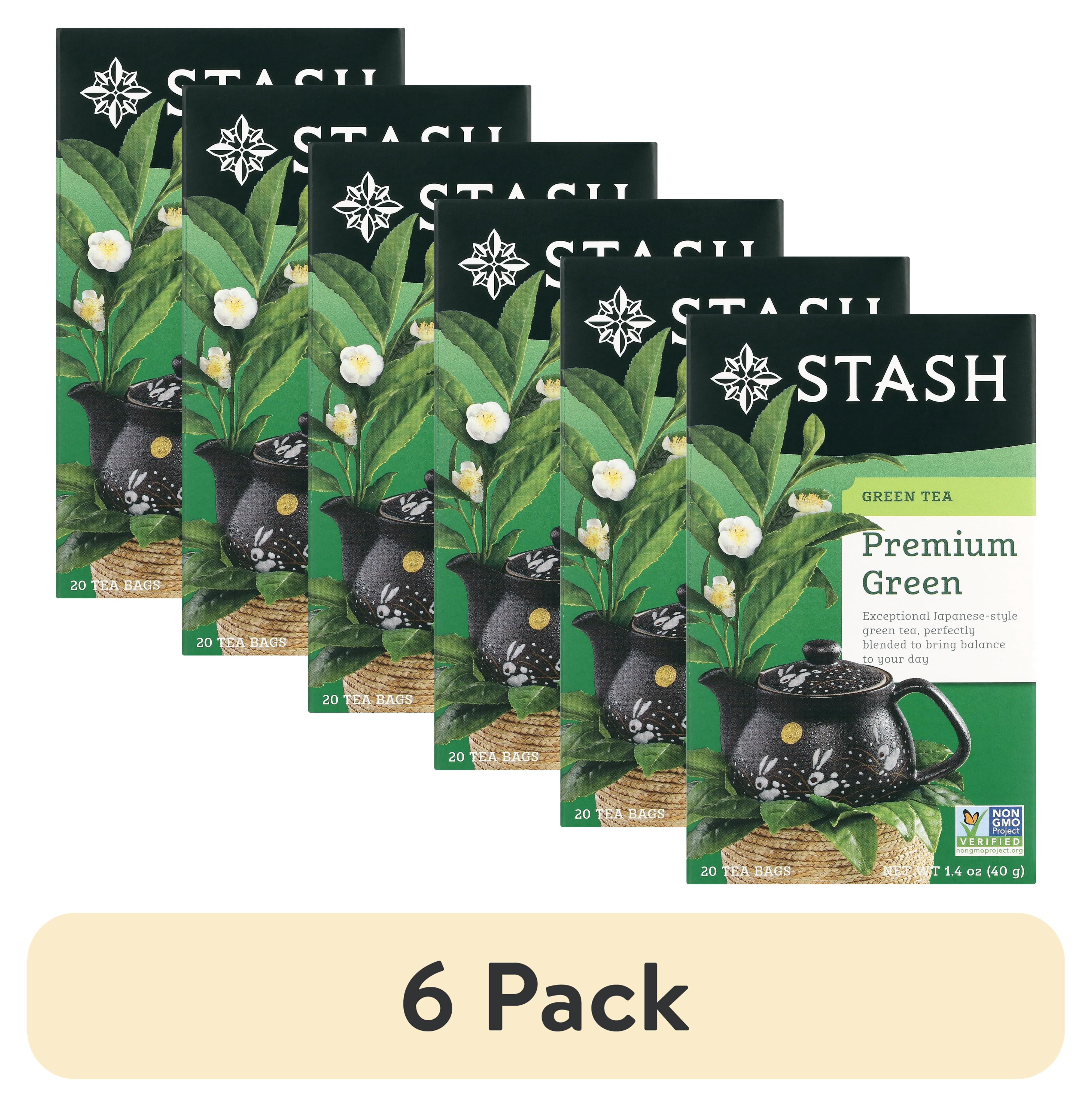 (6 pack) Stash Tea Premium Green Tea, 20 Ct, 1.4 Oz (Pack of 6 ...