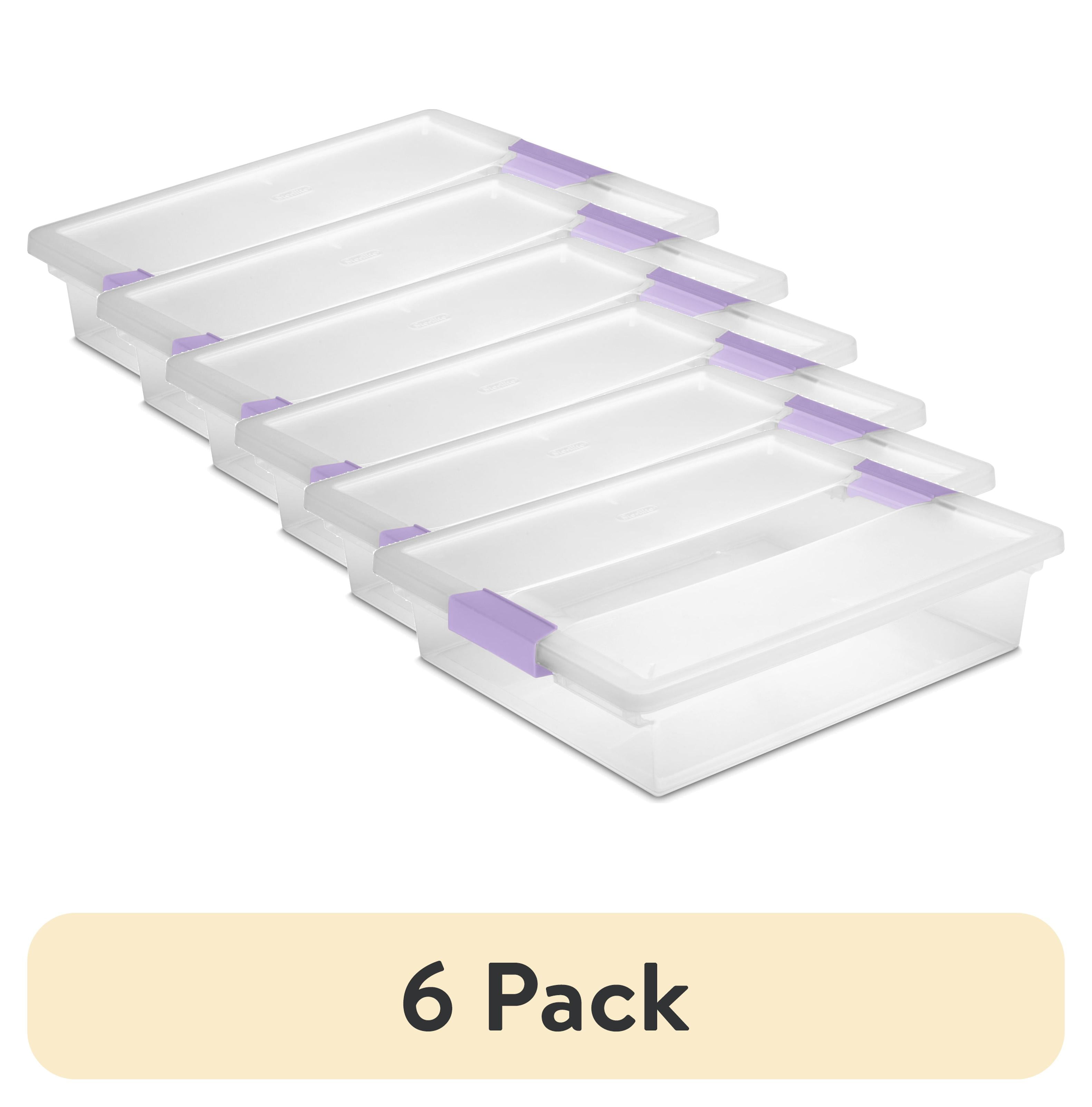 (6 pack) Sterilite Large Clip Box Plastic, Lavender Sky - Walmart.com