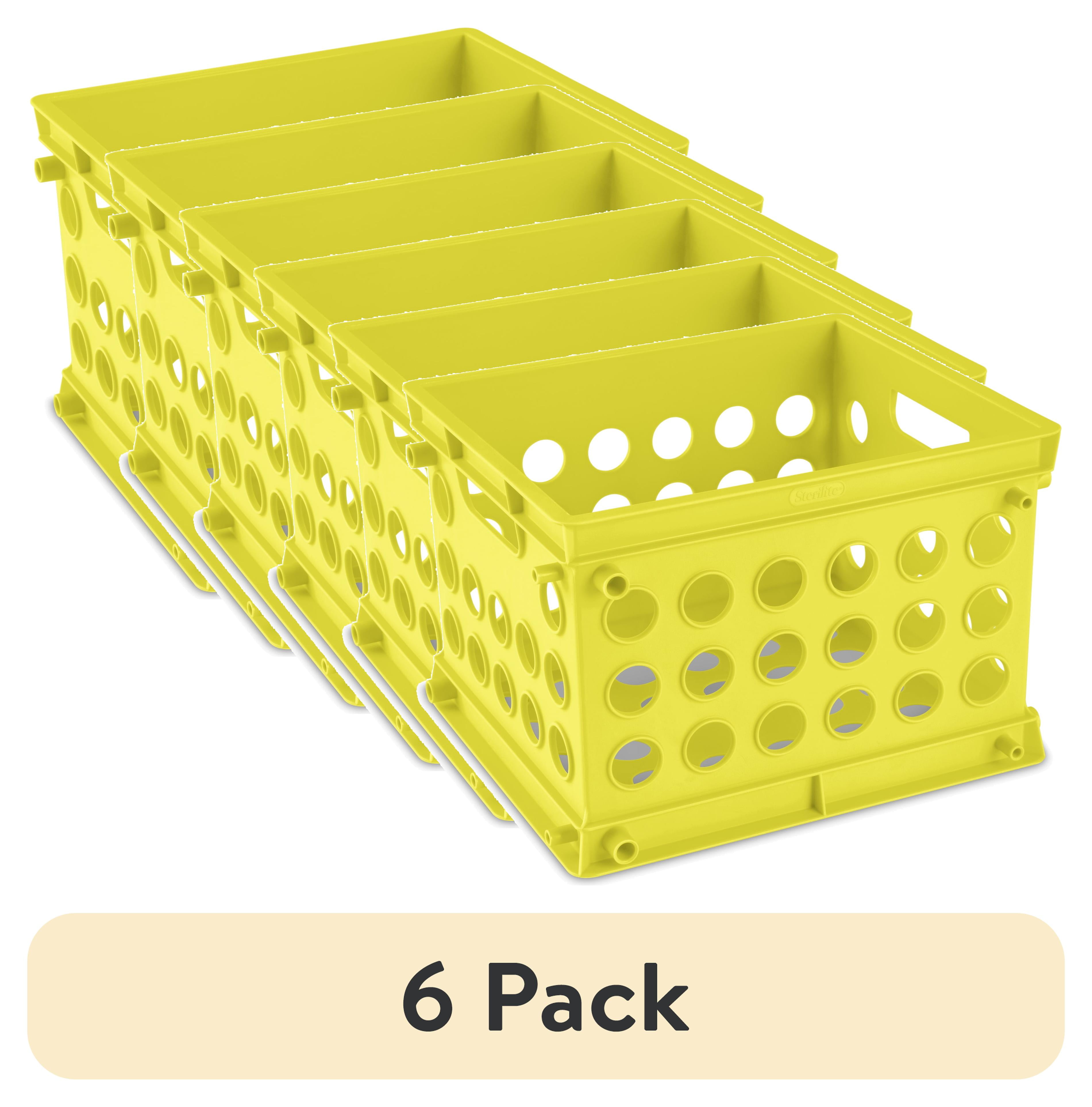 (6 pack) Sterilite Mini Crate Plastic, Lemon Lime - Walmart.com