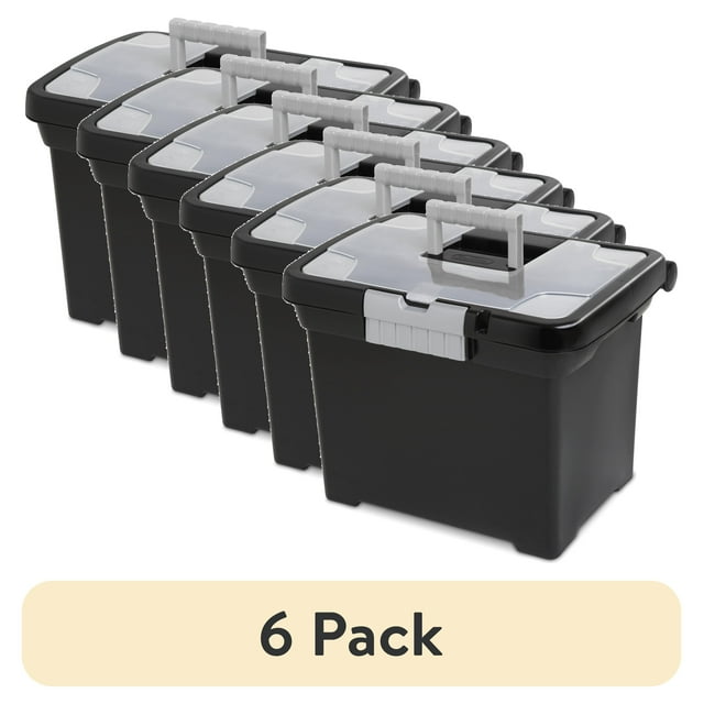 (6 pack) Sterilite Plastic Storage Bin/ Portable File Box, 15" L x 10 7 ...