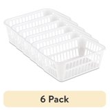 (6 pack) Sterilite Storage Basket, Versatile Open Plastic Bin, White ...