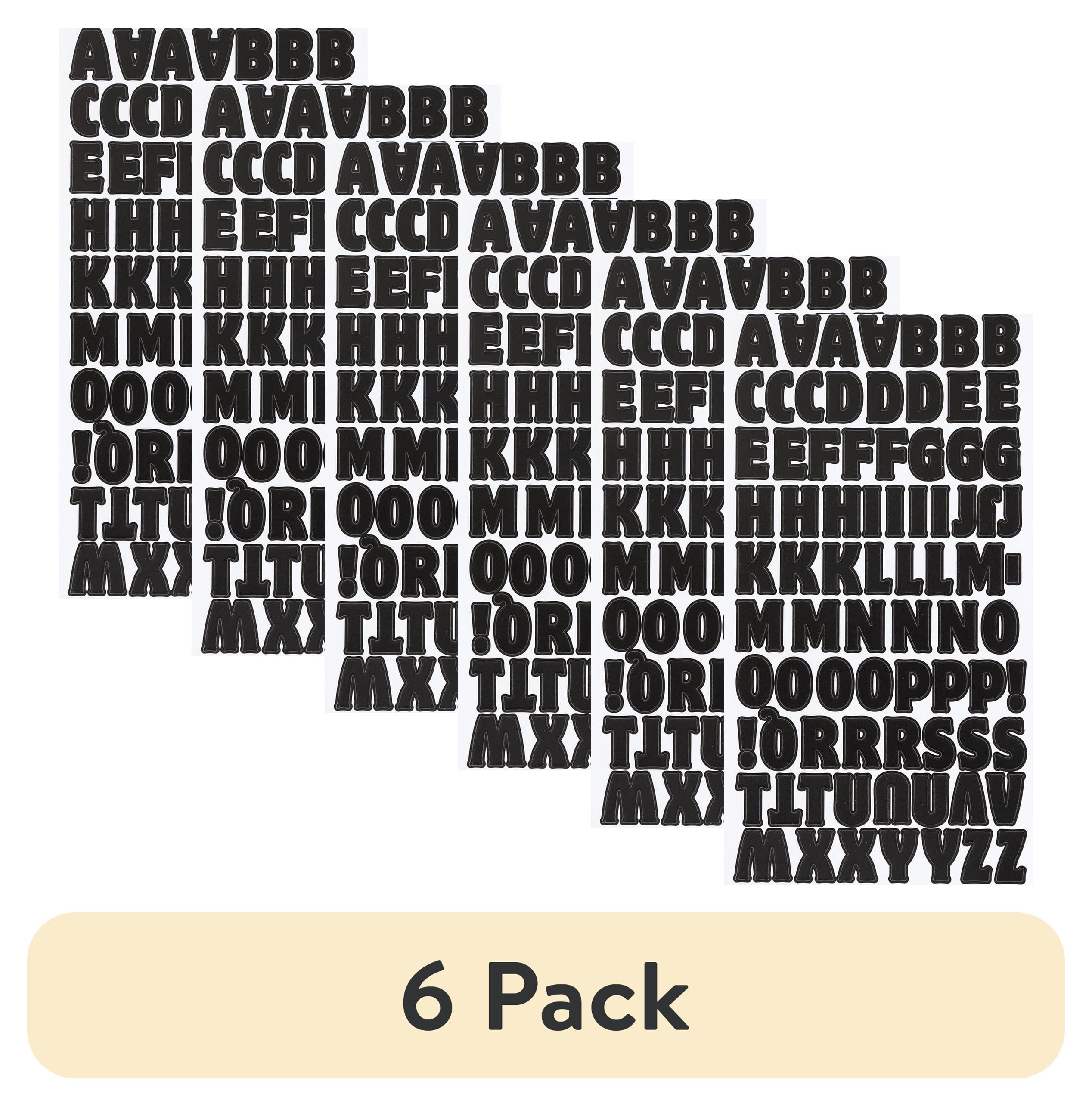 (6 pack) Sticko Alphabet Vinyl Stickers Black Motter Alpha, 78 Pieces ...