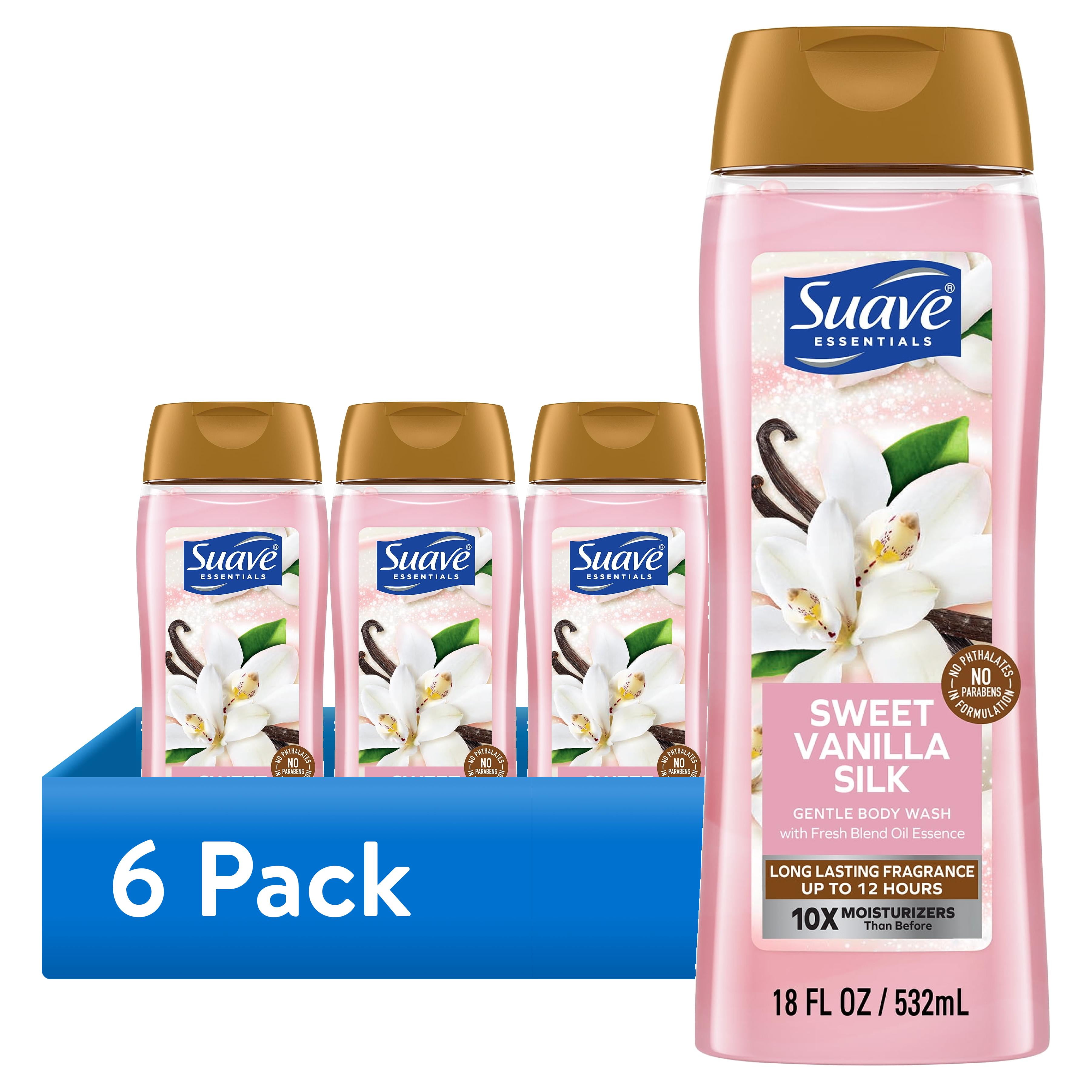 (6 pack) Suave Essentials Gentle Body Wash, Sweet Vanilla, 18 oz ...